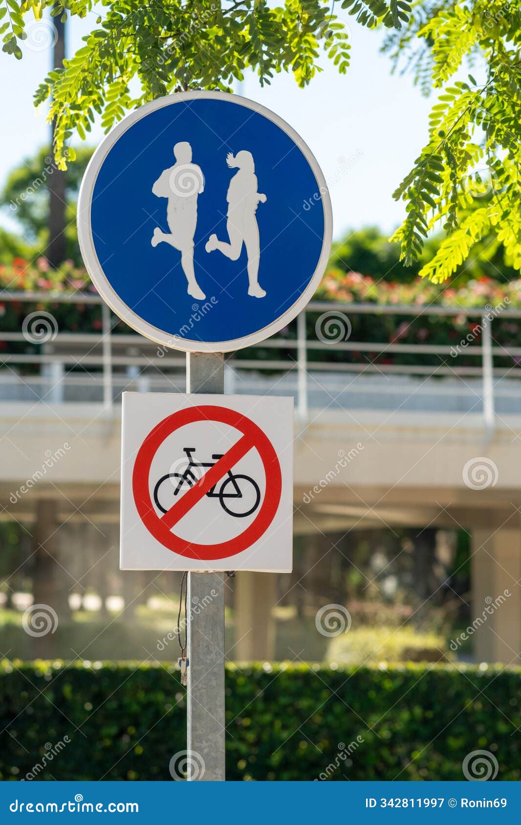 Road Signs Treadmill in the Park Stock Image - Image of transportation ...