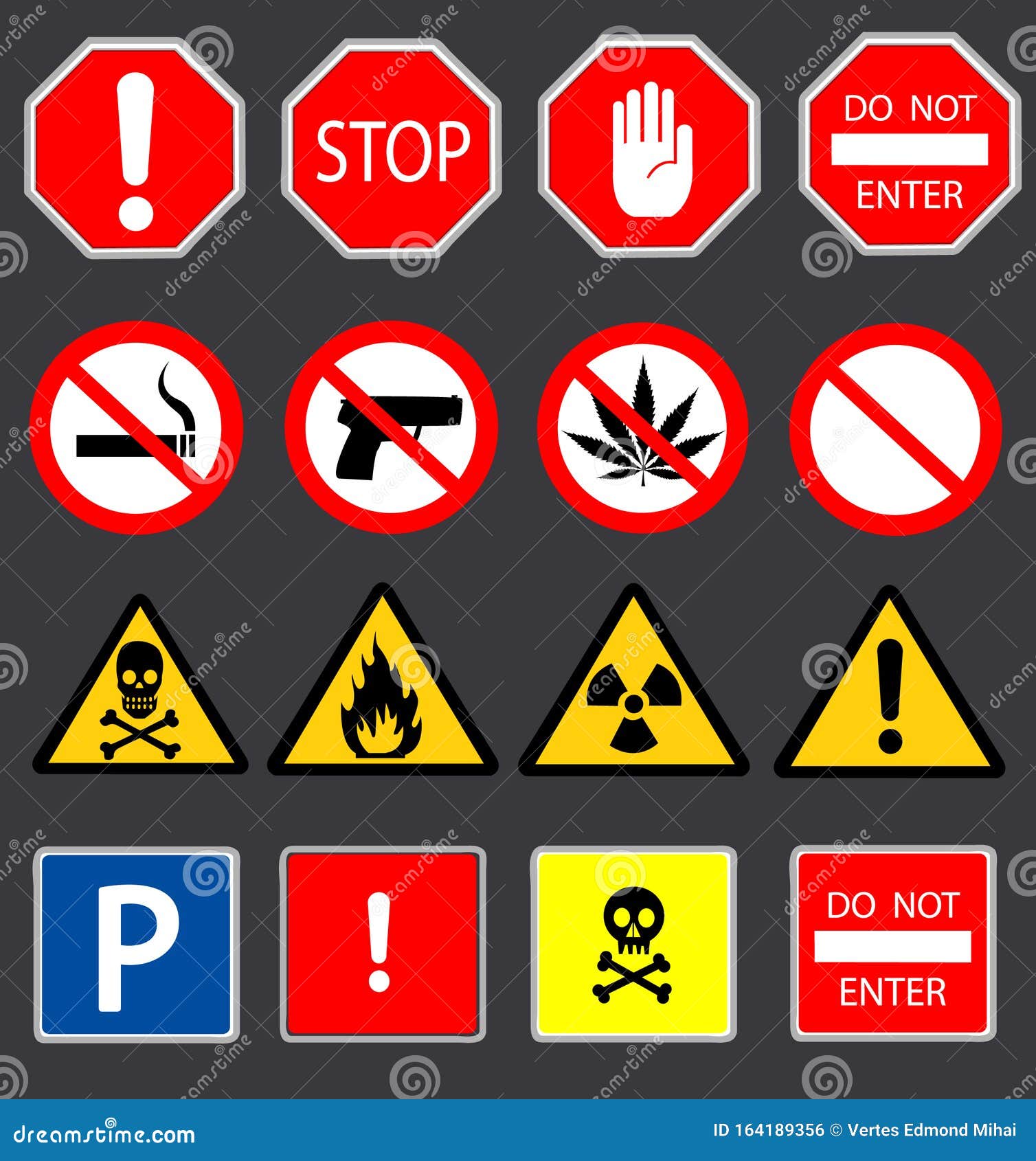 Road Signs and Triangular Warning Hazard Signs Stock Vector ... Road Signs and Triangular Warning Hazard Signs Stock Vector ...