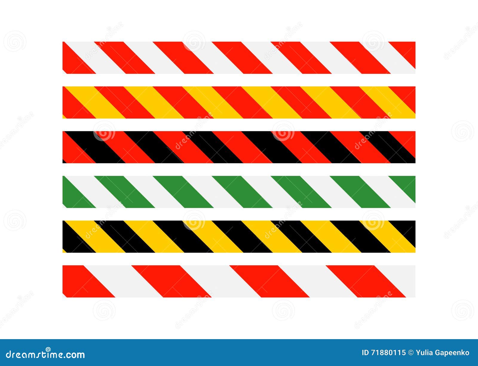 Road Signs. Types of Multi-colored Road Warning Bands Stock Vector ...