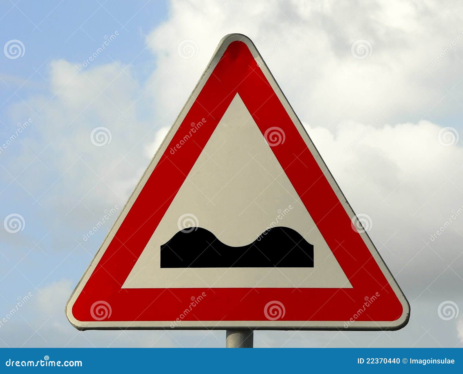 Uneven Road Ahead. Danger Road Sign Stock Photo - Image of attention ...