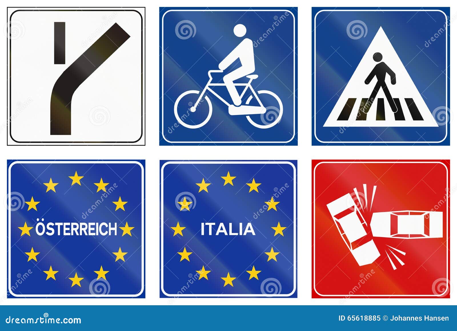 Road signs used in Italy stock illustration. Illustration of country ...