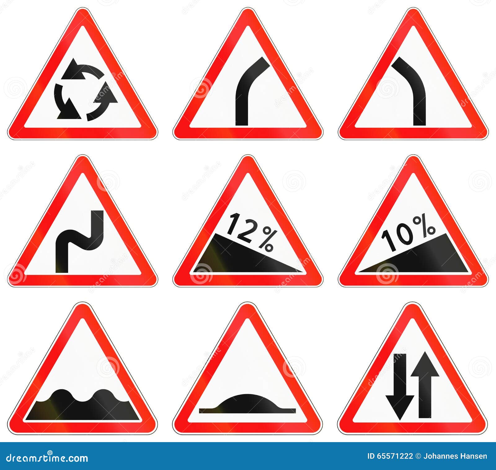 Road signs used in Russia stock illustration. Illustration of descent ...