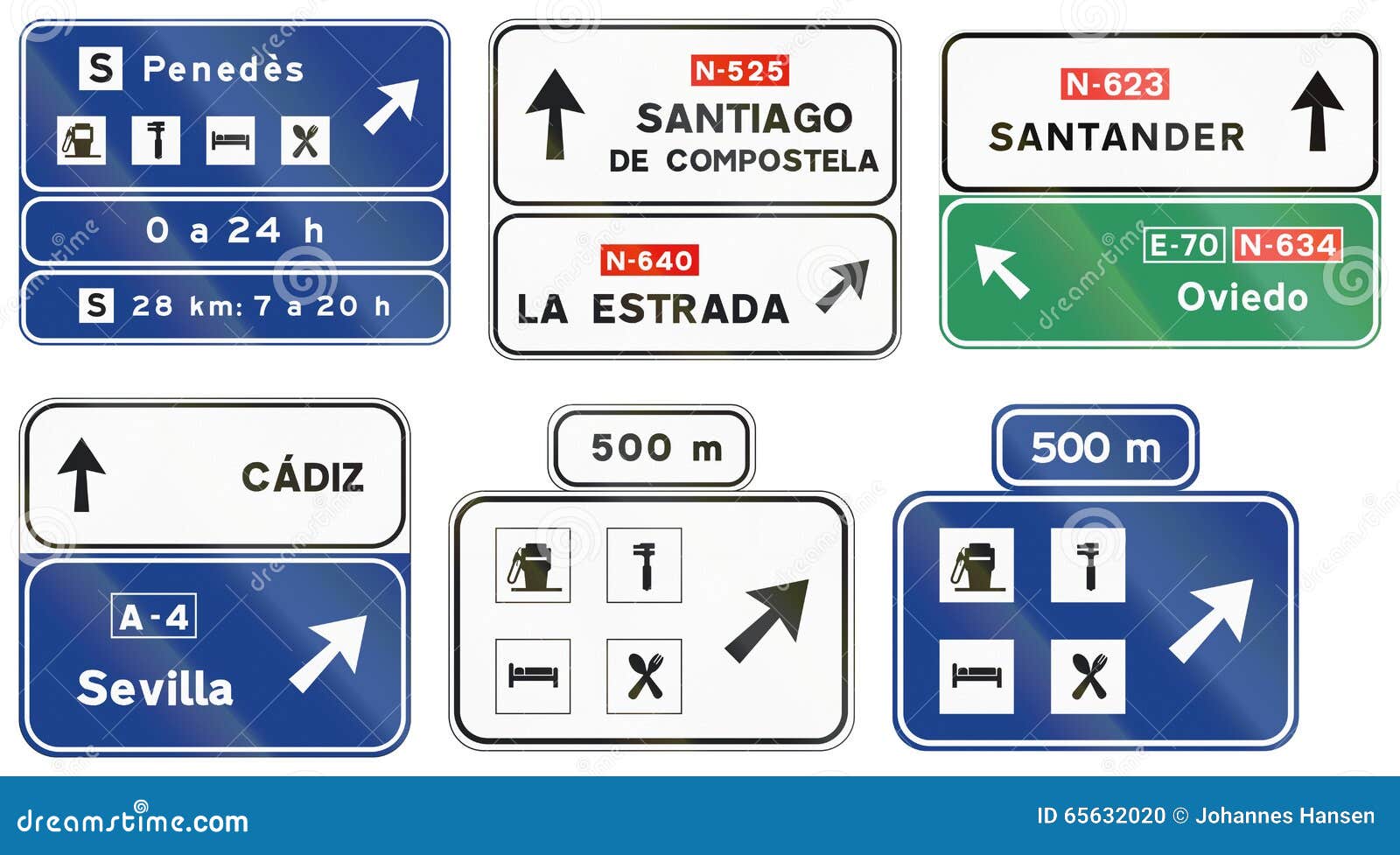 Road signs used in Spain stock illustration. Illustration of filling ...