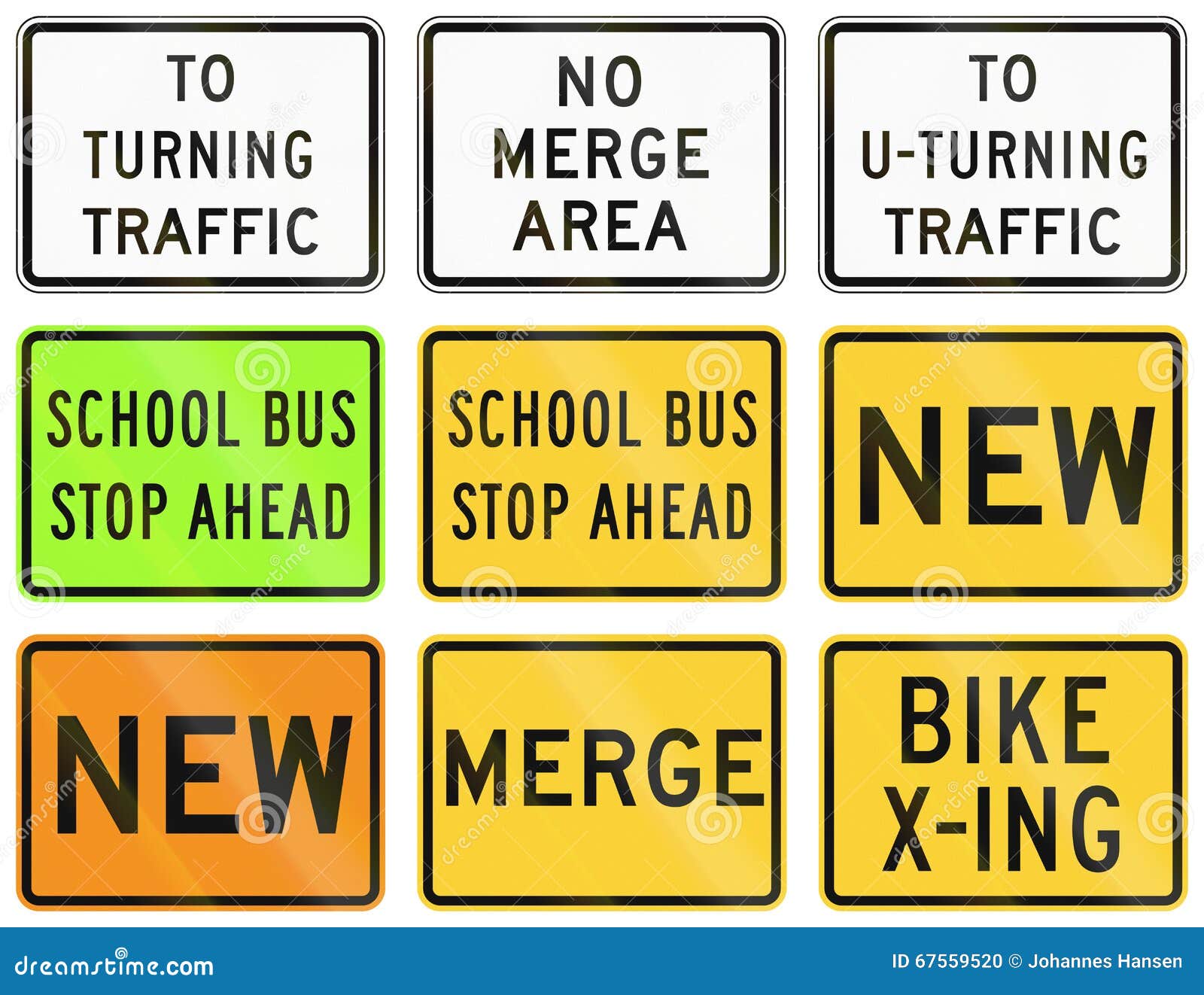 Road Signs Used in the US State of Delaware Stock Illustration ...