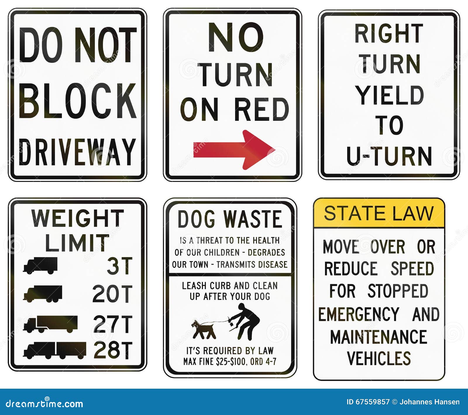 Road Signs Used in the US State of Delaware Stock Illustration ...