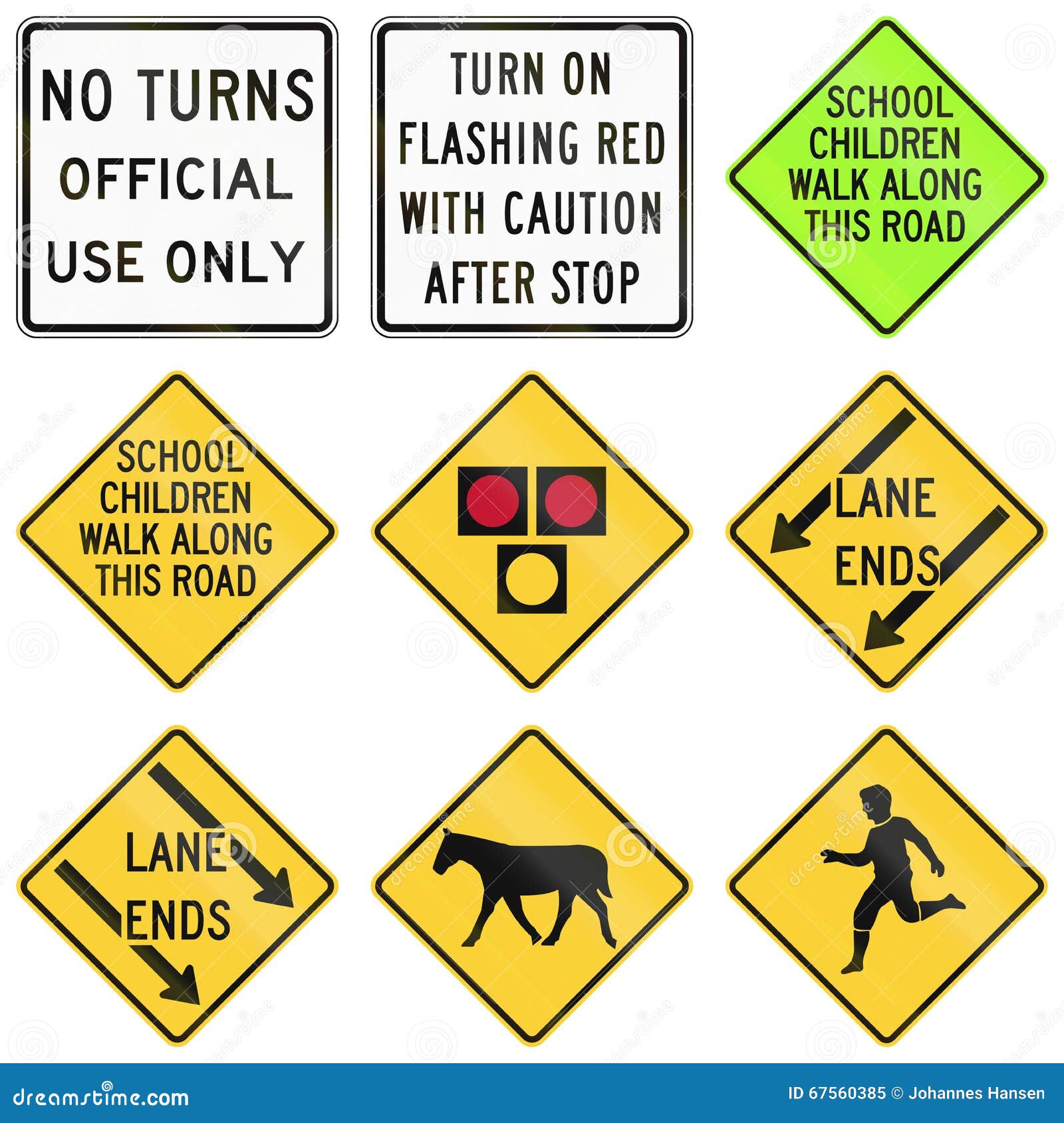 Road Signs Used in the US State of Delaware Stock Illustration ...