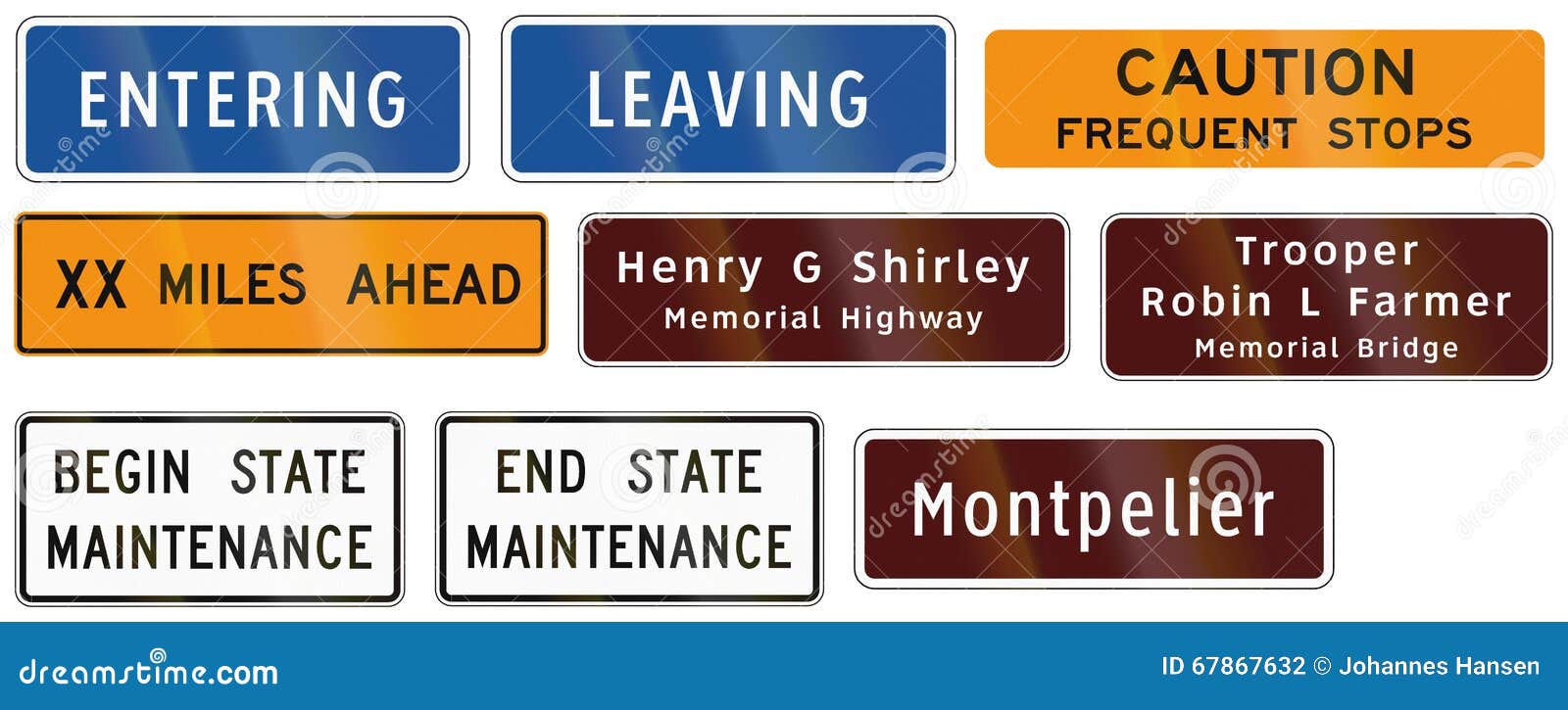Road Signs Used in the US State of Virginia Stock Illustration ...