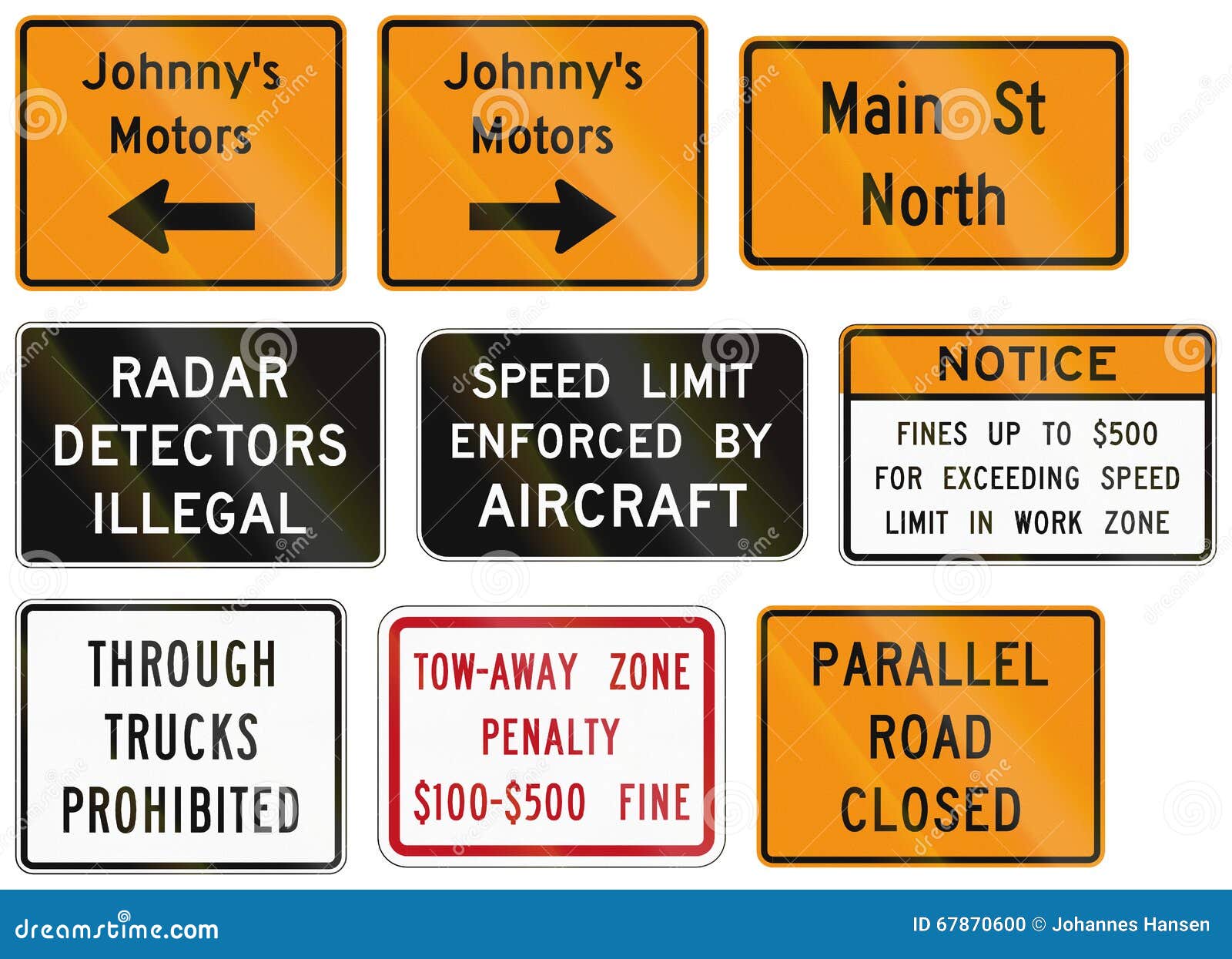 Road Signs Used in the US State of Virginia Stock Illustration ...