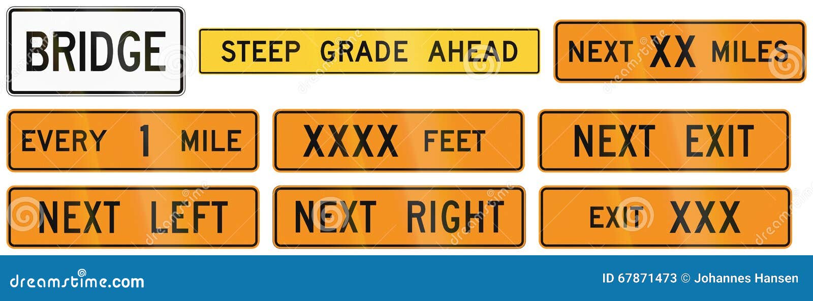 Road Signs Used in the US State of Virginia Stock Illustration ...