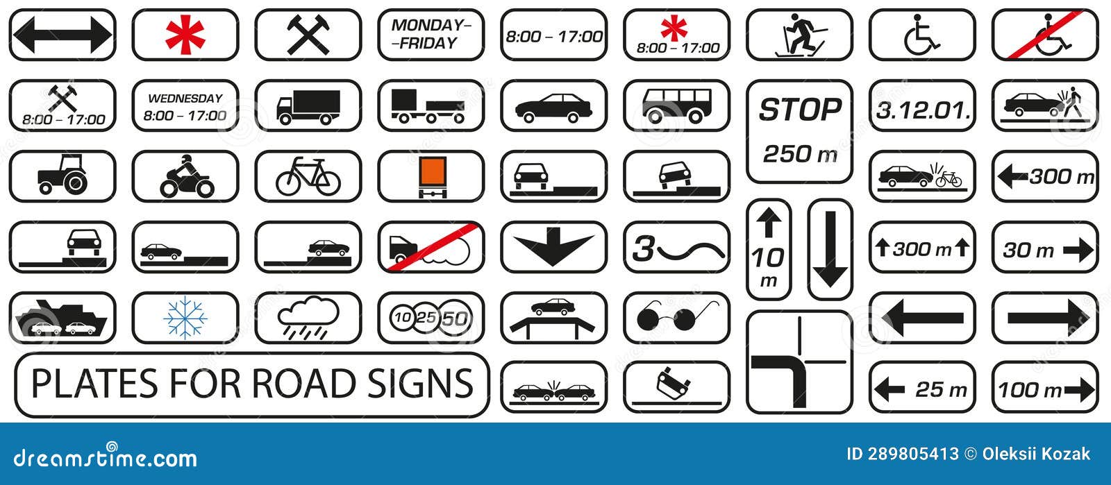 Road Signs. Vector European Set of Road Signs Stock Vector ...