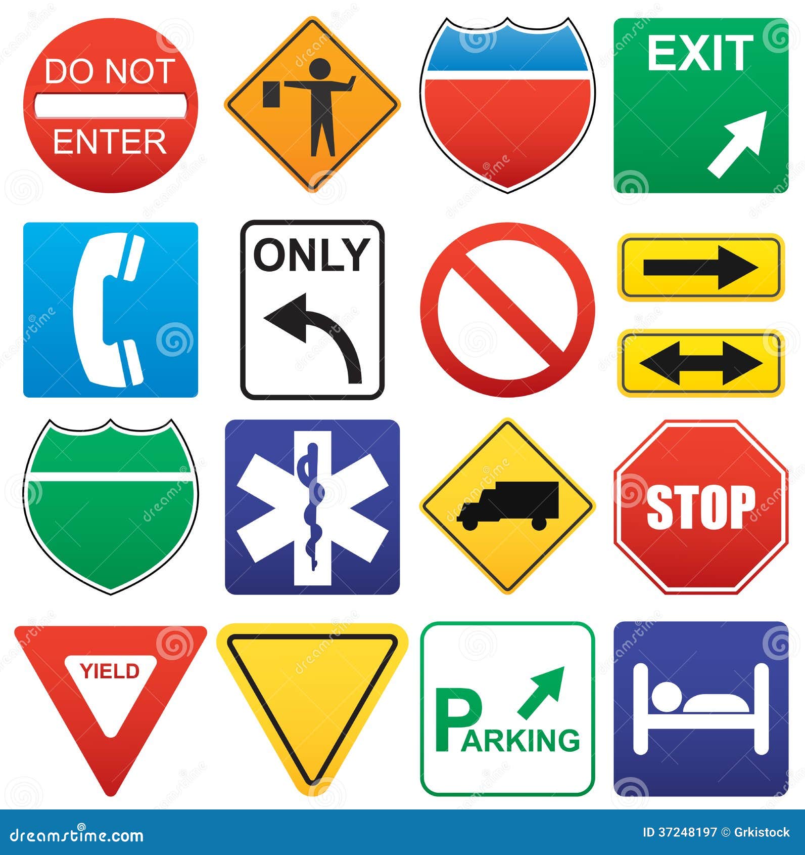 Road signs stock vector. Illustration of enter, yield - 37248197