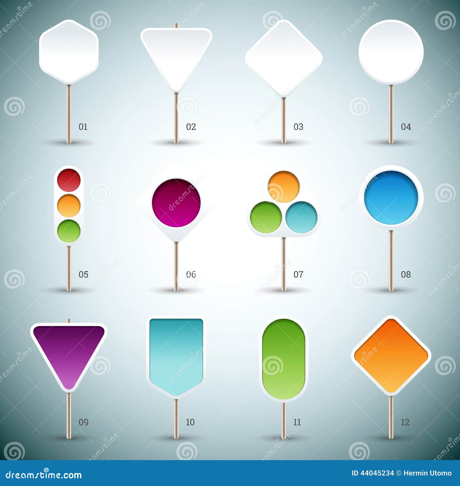 Road Signs 2 stock vector. Illustration of shape, color - 44045234