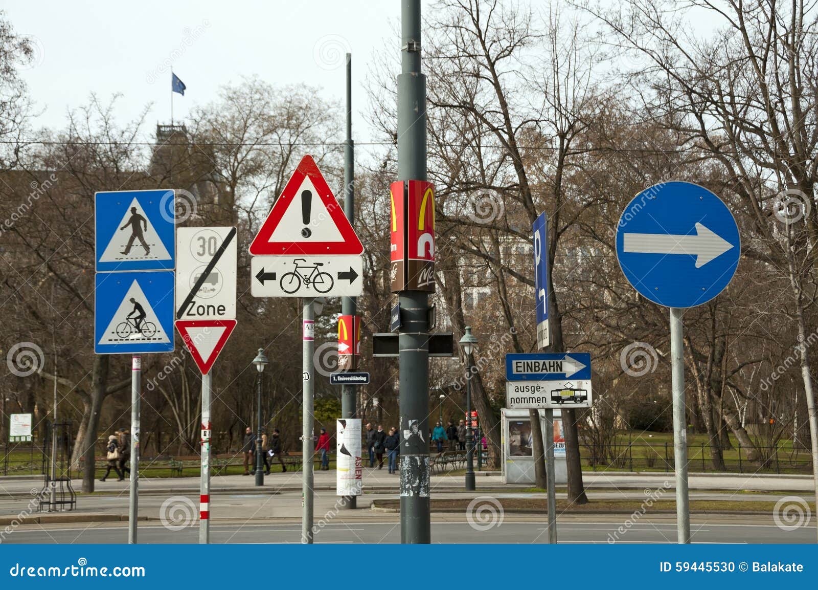 Road Signs. Vienna. Austria Editorial Image - Image of clouds, code ...