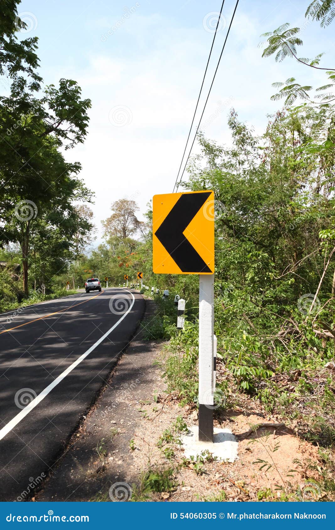 Road Signs Warn Drivers for Ahead Dangerous Curve. Stock Image - Image ...