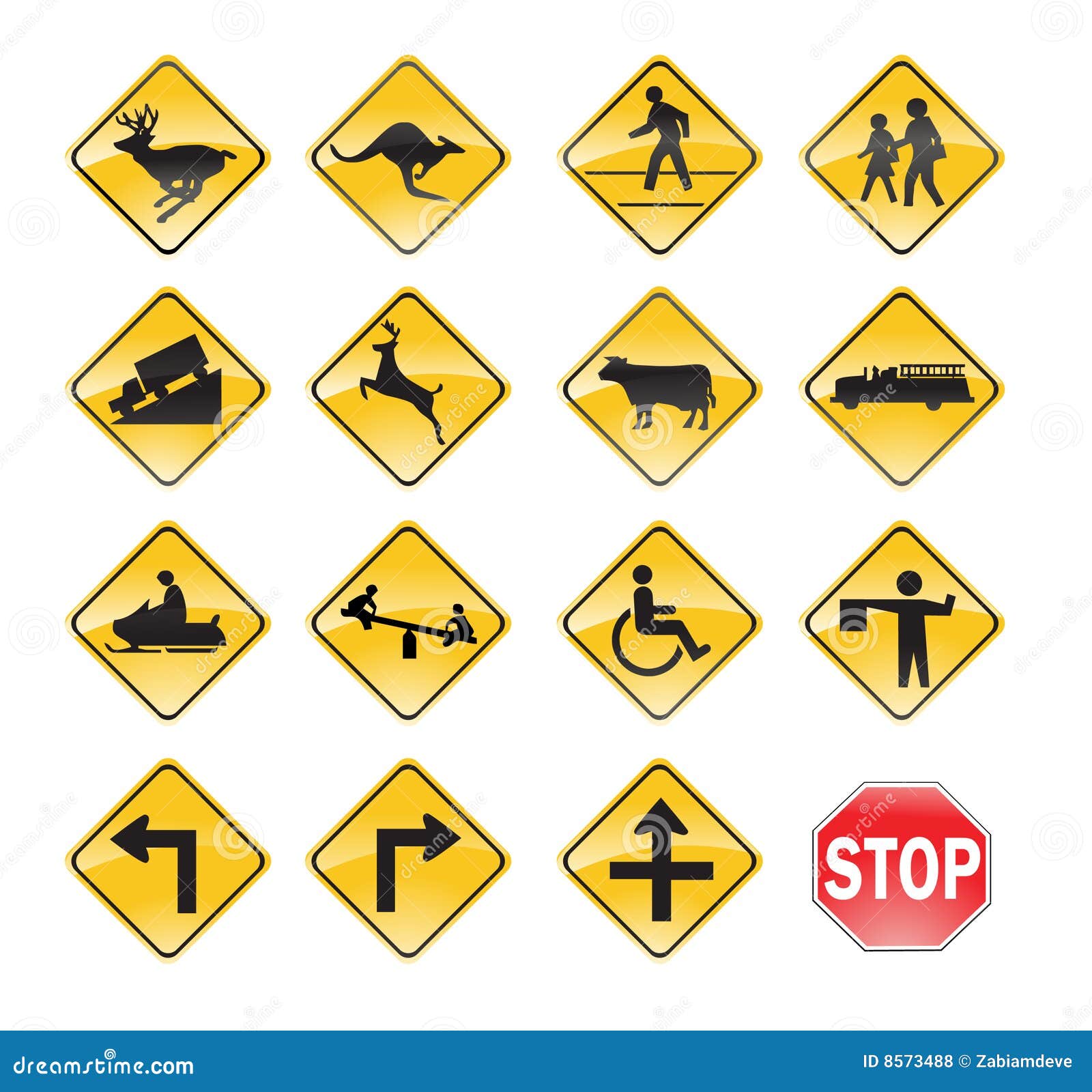 Yellow Driving Signs