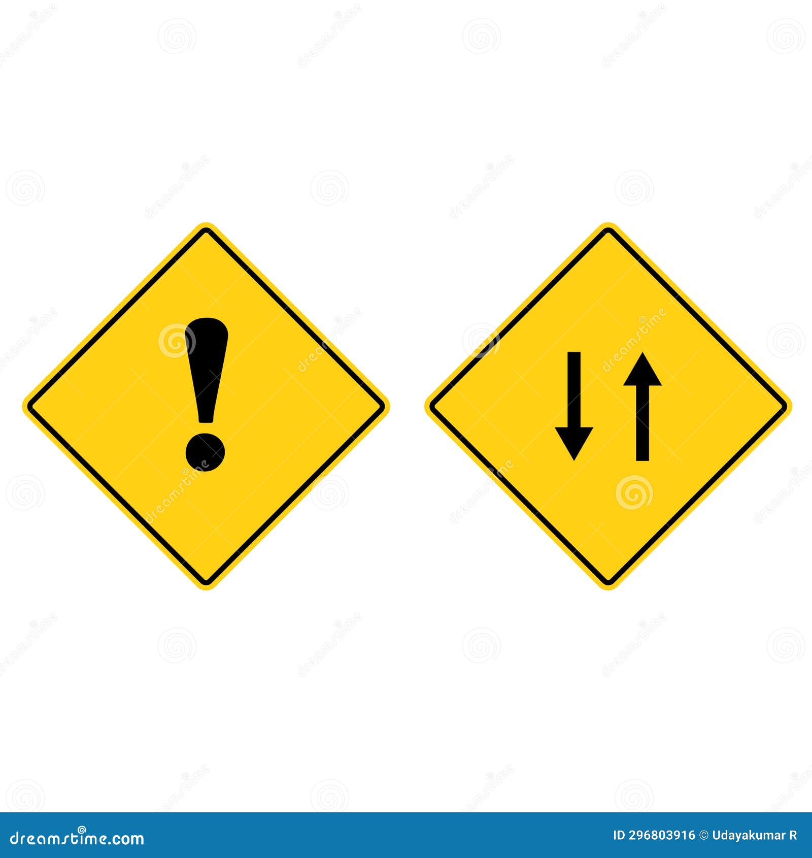 Road Signs. Yellow Road Signs. Vector Illustration Stock Illustration ...