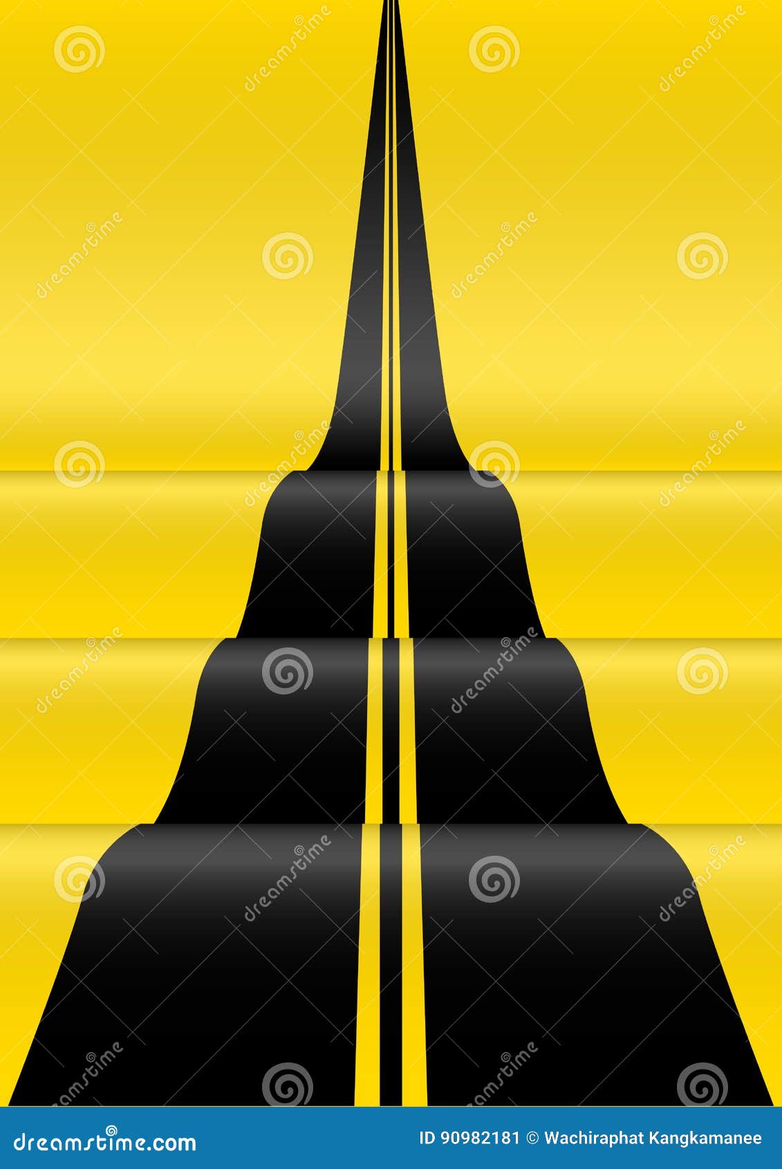 Road slope to infinity stock vector. Illustration of direction - 90982181