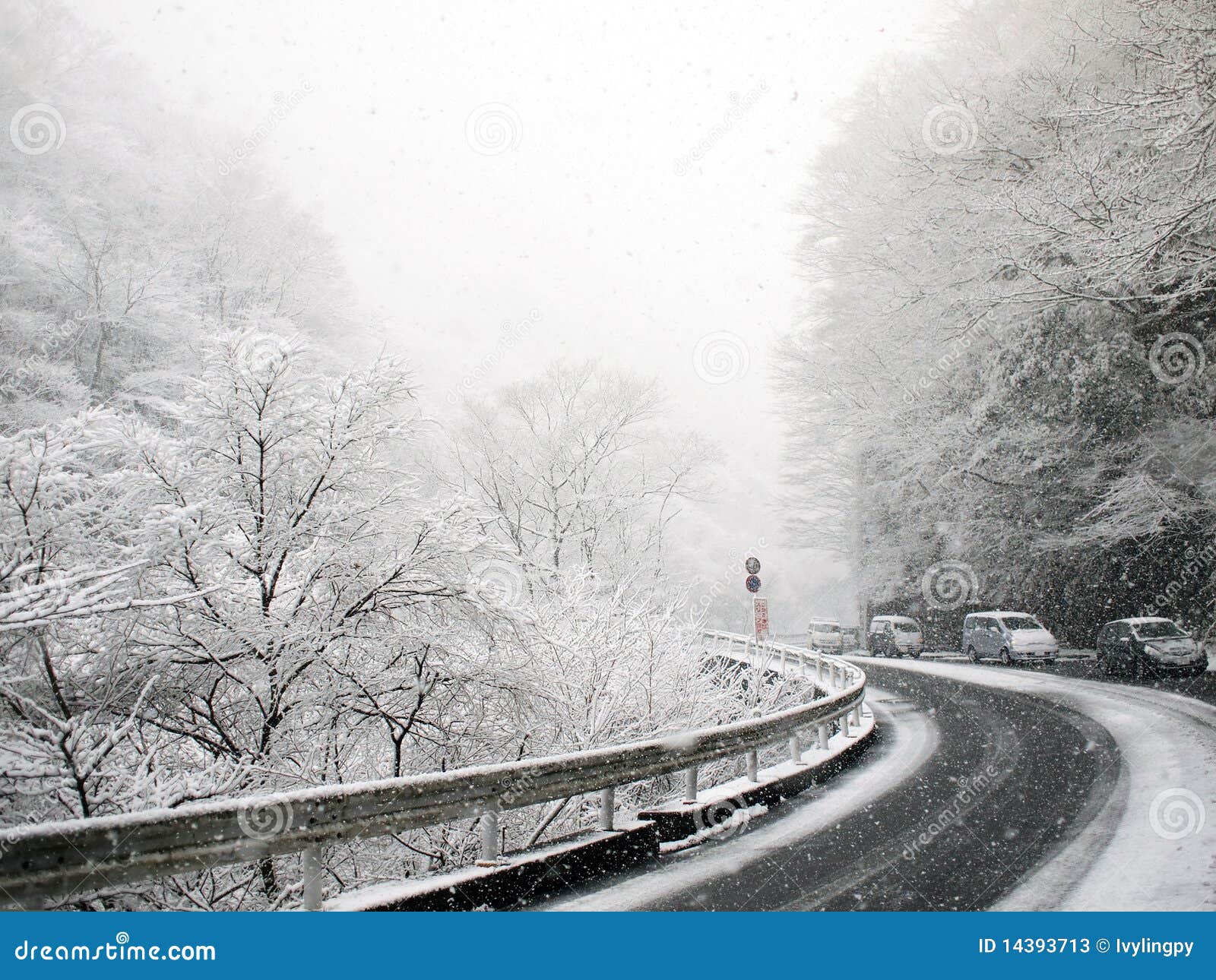 Road in snow stock image. Image of snowy, driving, countryside - 14393713