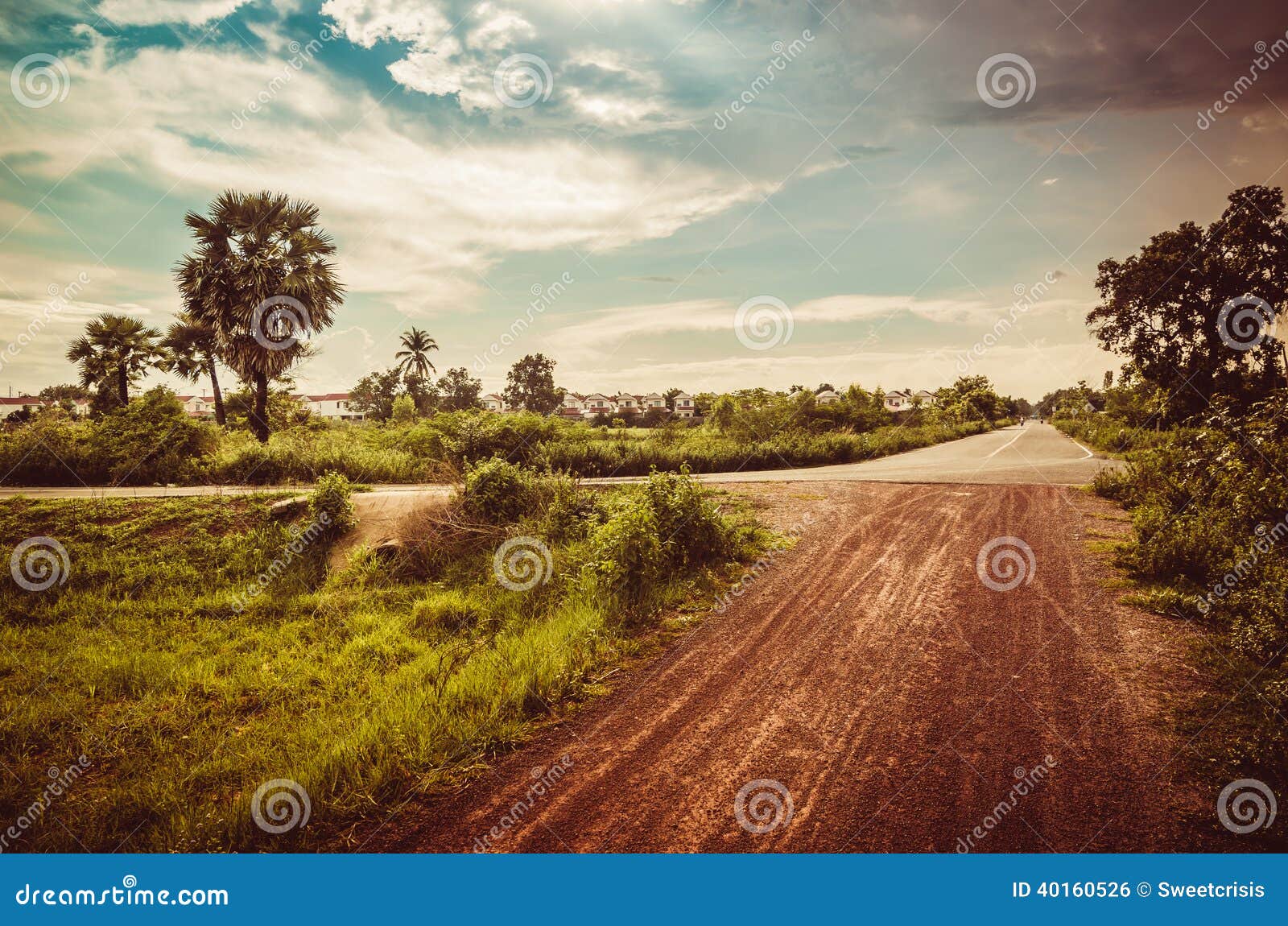 Road soil stock photo. Image of road, tree, cloud, view - 40160526