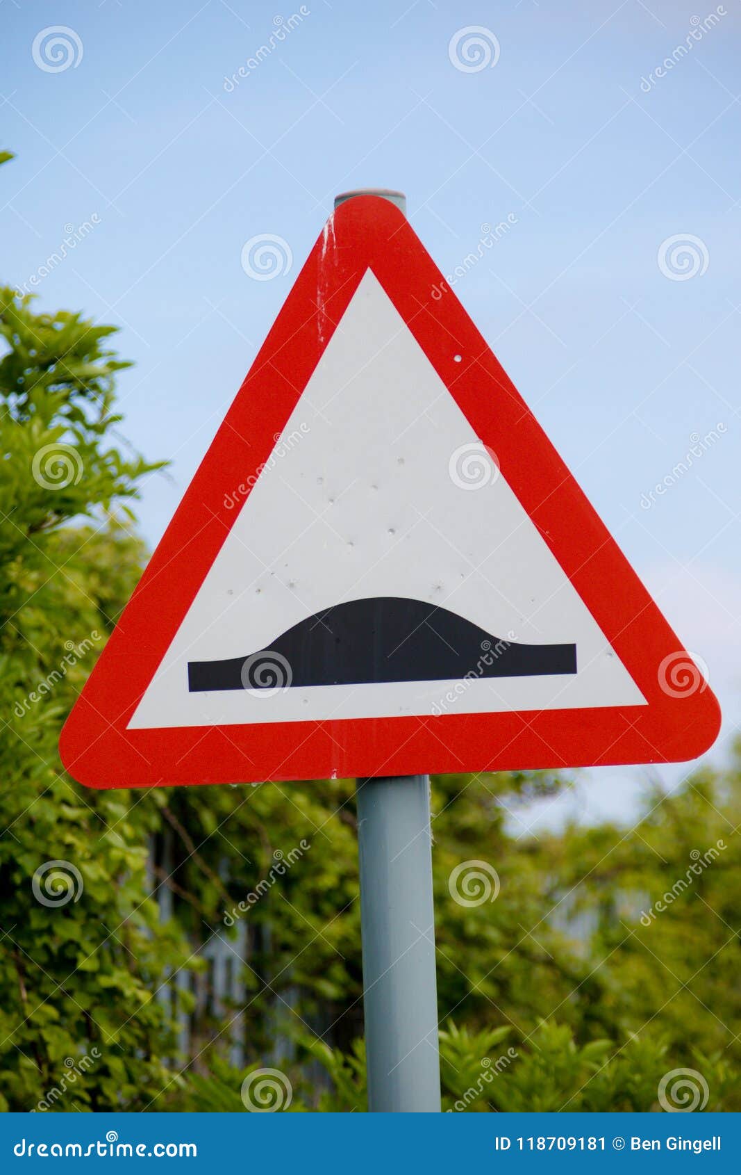 A road speed hump sign stock image. Image of road, trap - 118709181