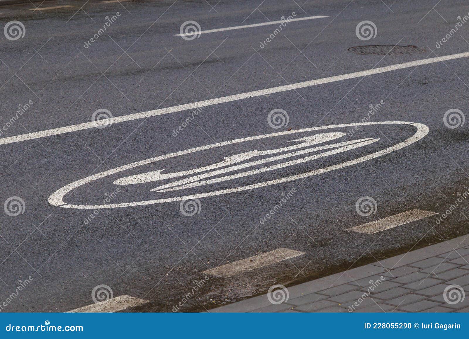 Road Speed Limit Markings. Background with Copy Space for Text Stock ...