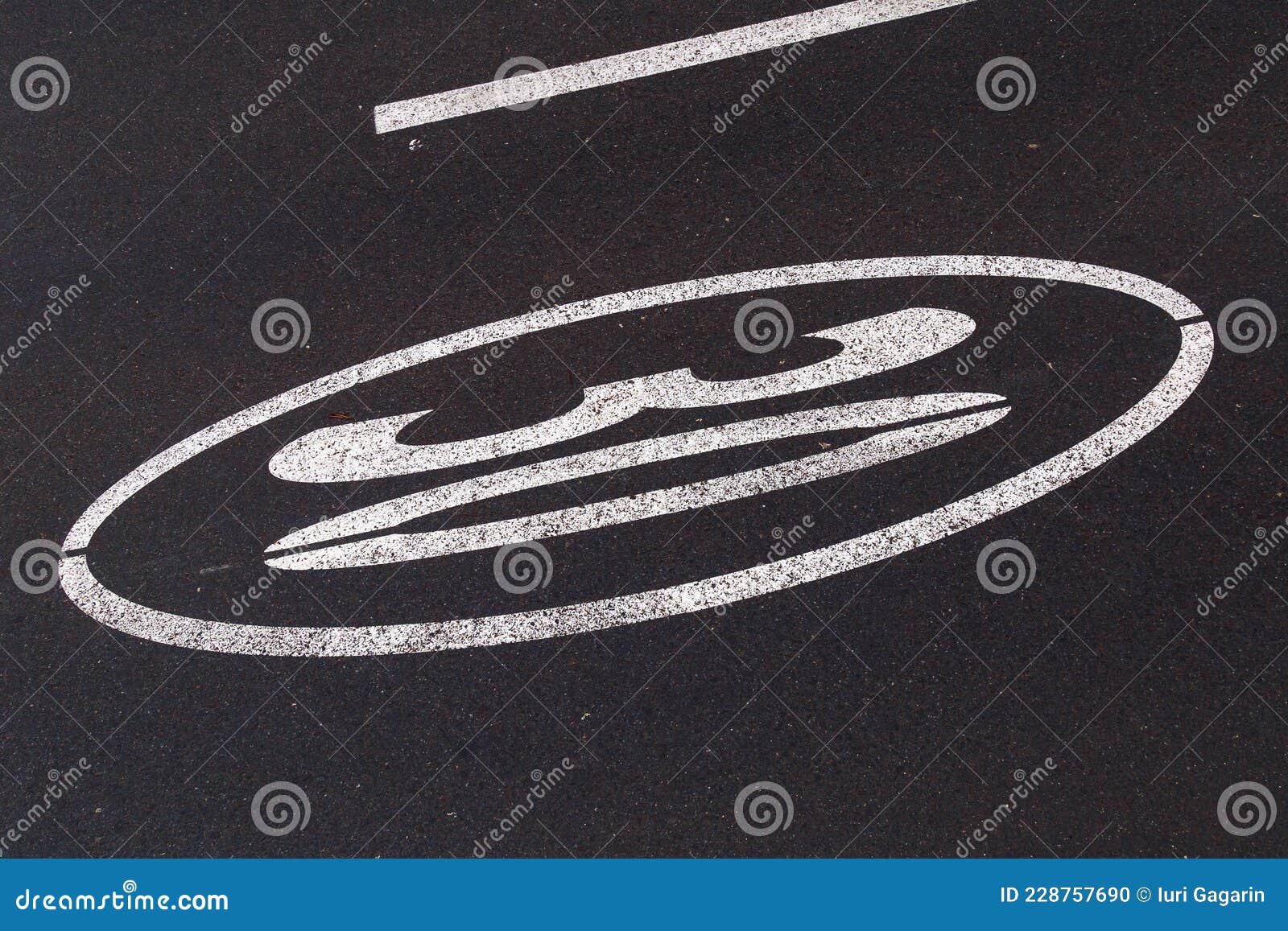 Road Speed Limit Markings. Background with Copy Space for Text Stock ...