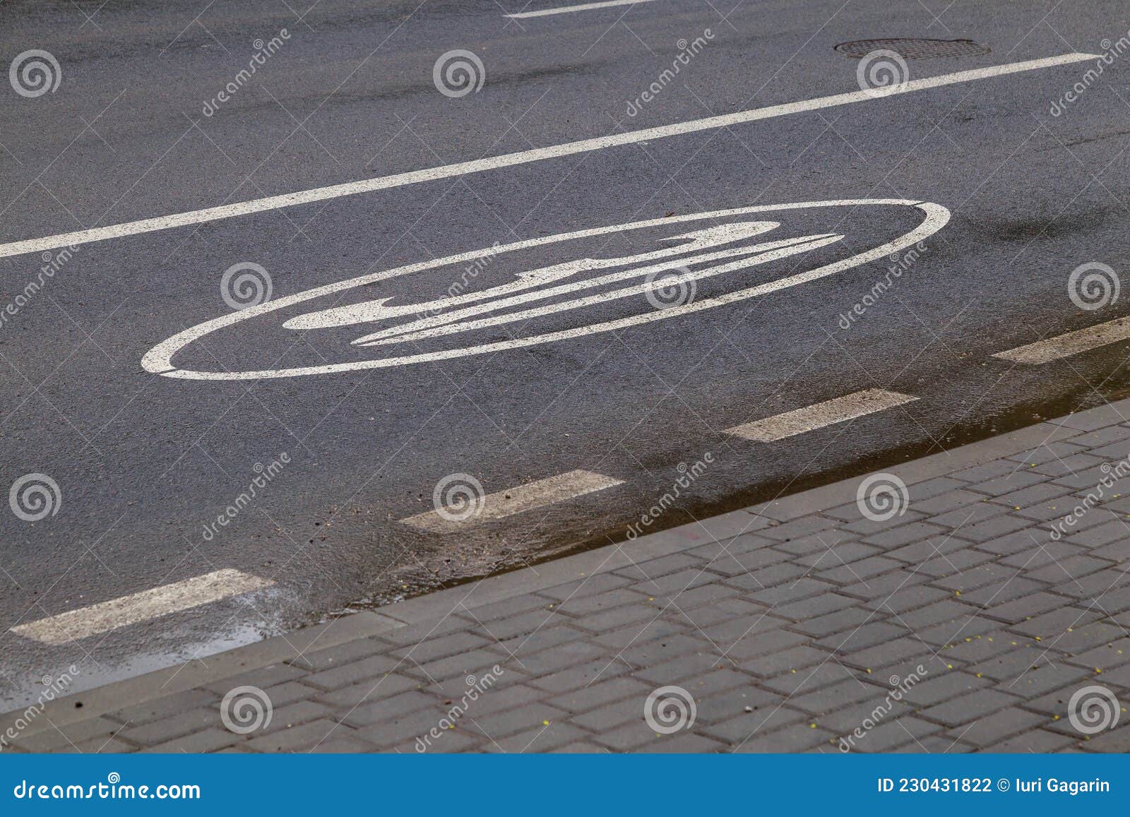 Road Speed Limit Markings. Background with Copy Space for Text Stock ...