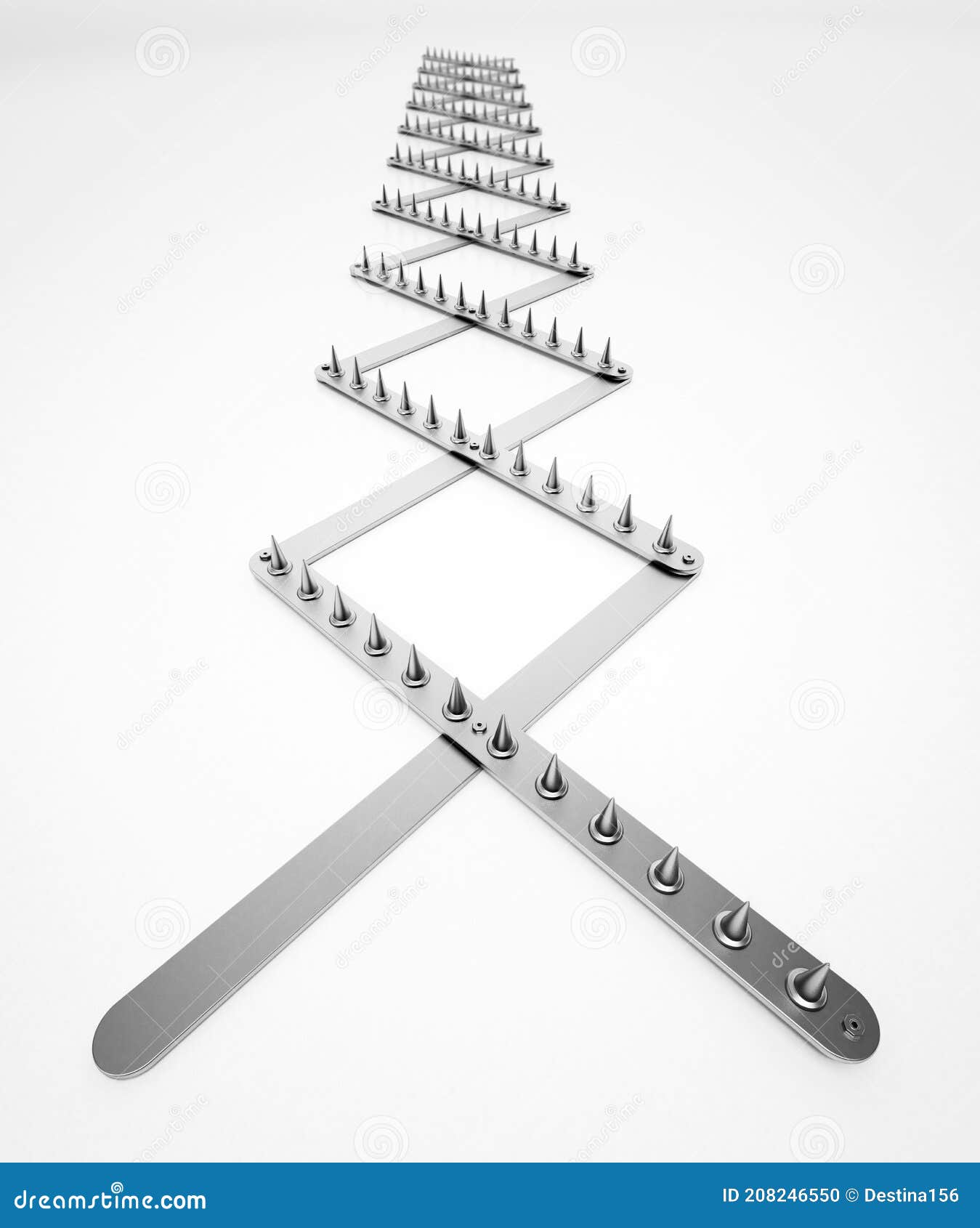 Road Spike Isolated on White Background. 3D Illustration Stock ...