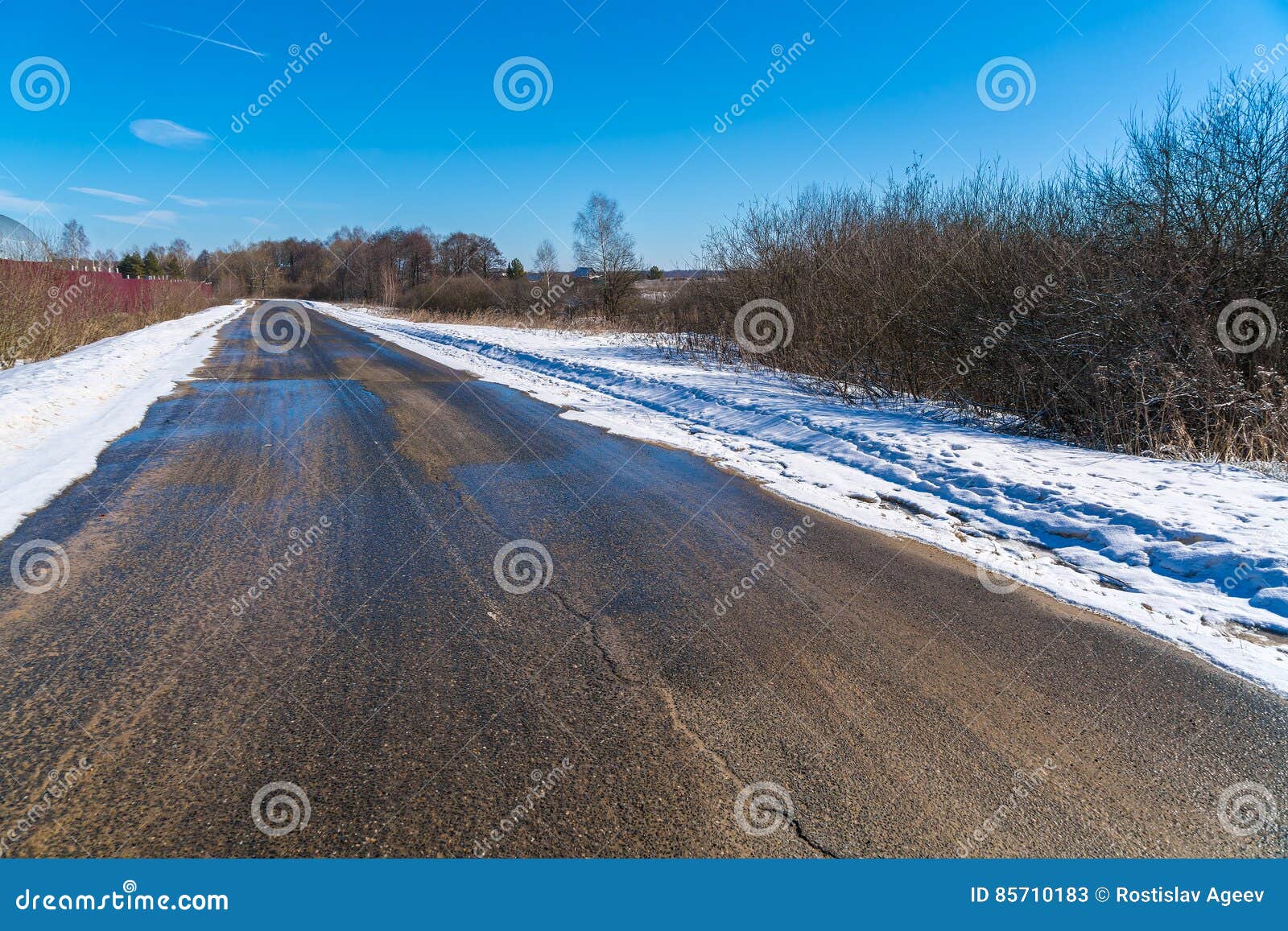 The Road during the Spring Thaw with Mud Stock Image - Image of cover ...