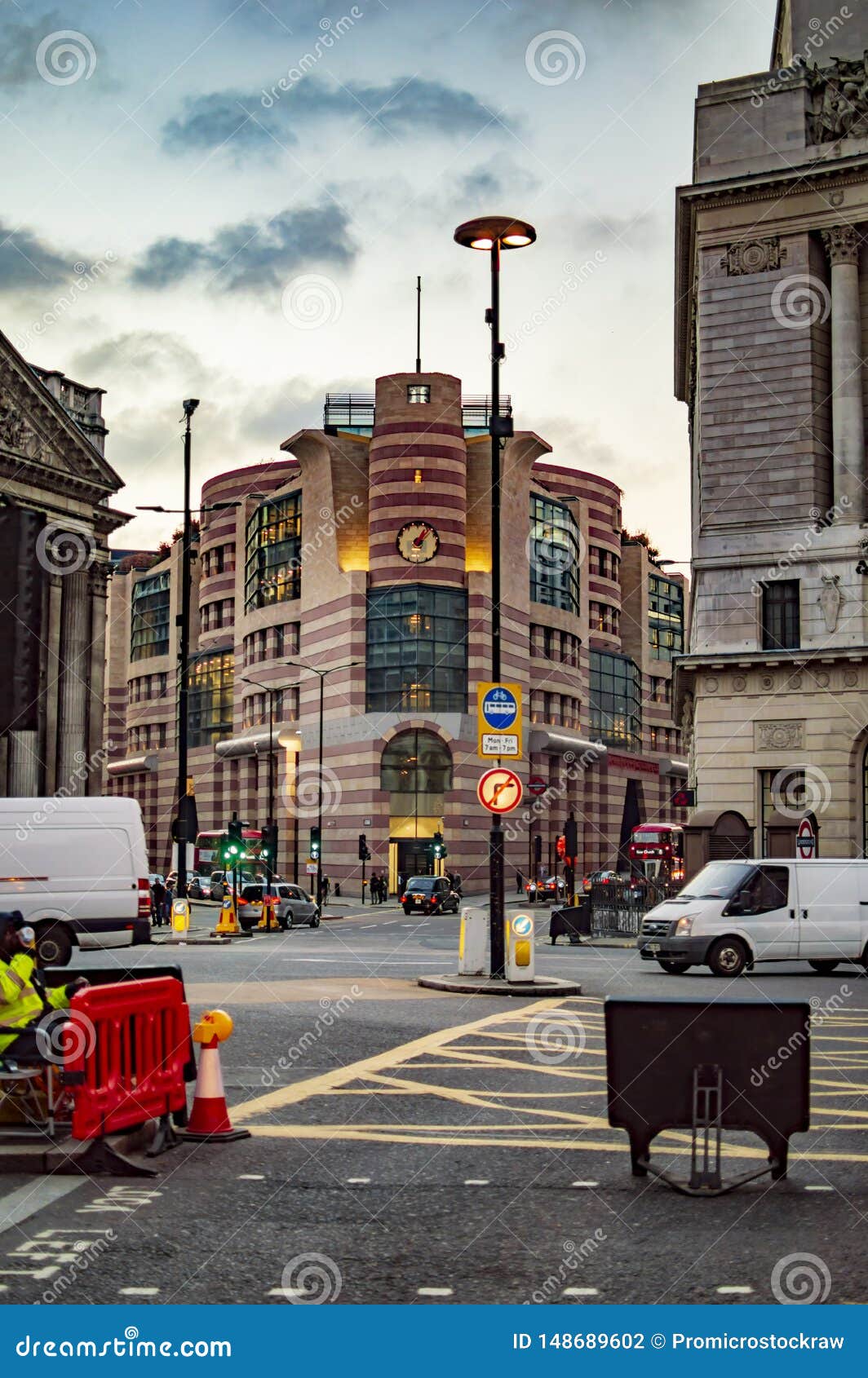 Road and Square before Royal Exchange Building in London Editorial ...
