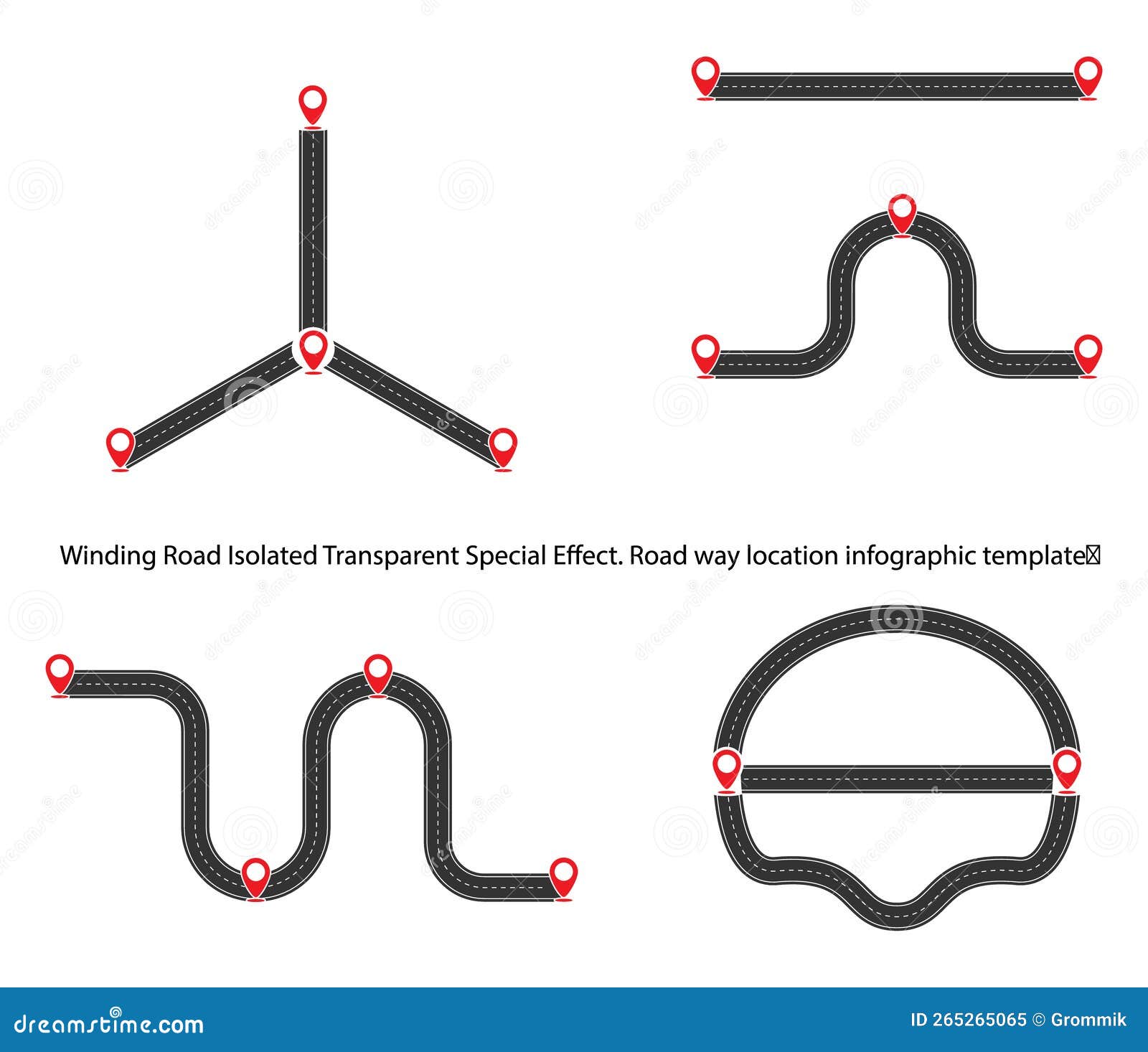 A Road with a Starting, Intermediate and Ending Points. an Element of a ...