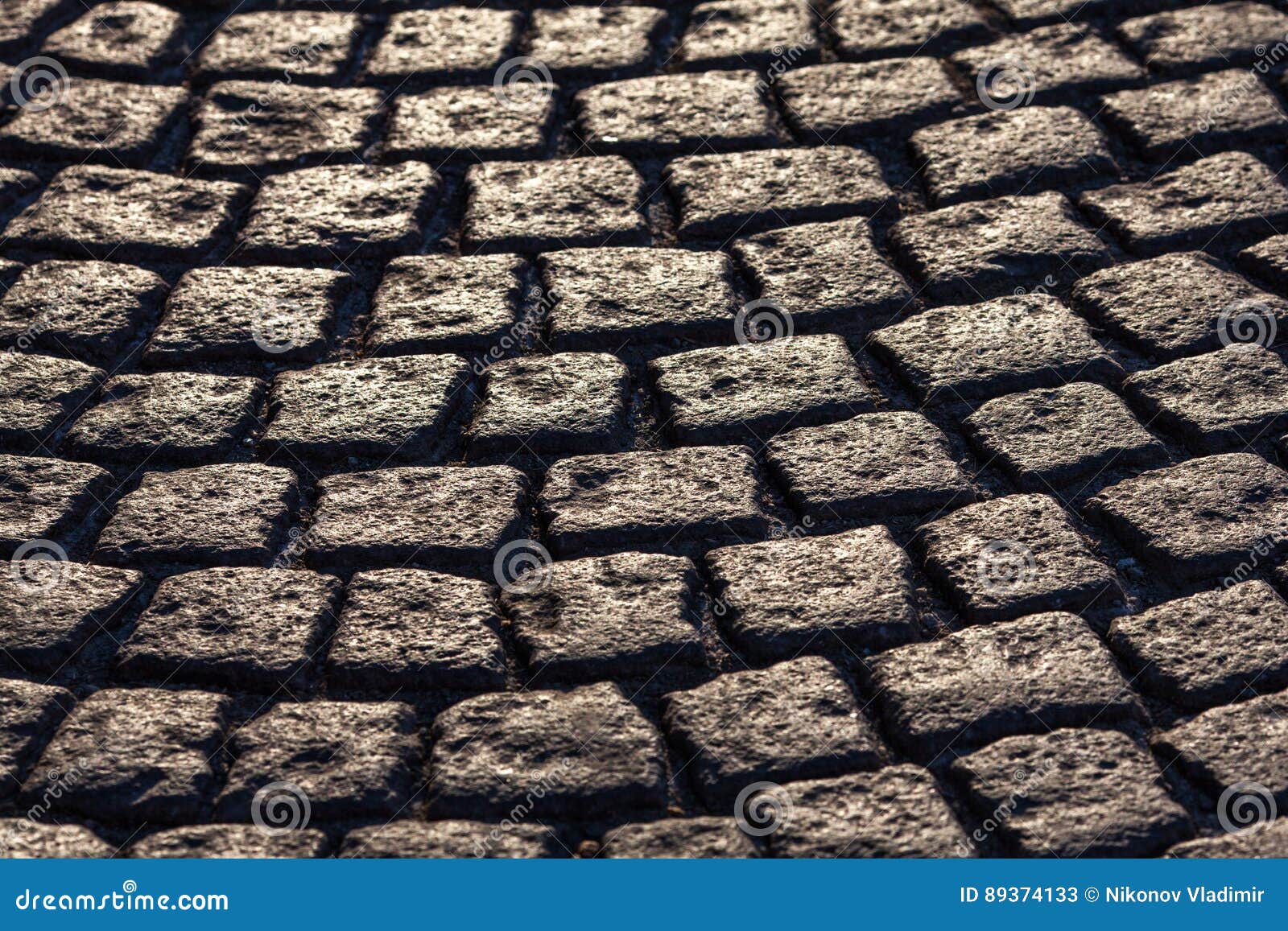 Stone Pavement in Perspective in Backlight Stock Image - Image of ...