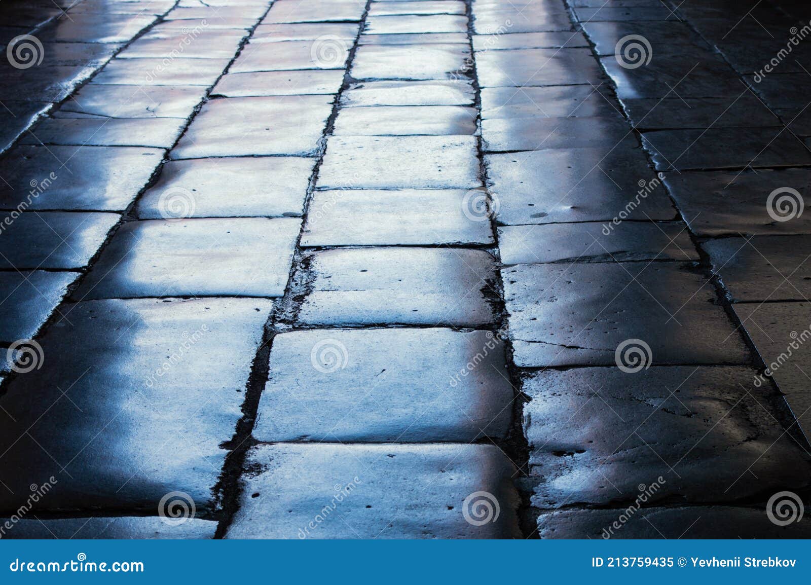 The Road of Stone is Shining Stock Image - Image of paved, granite ...
