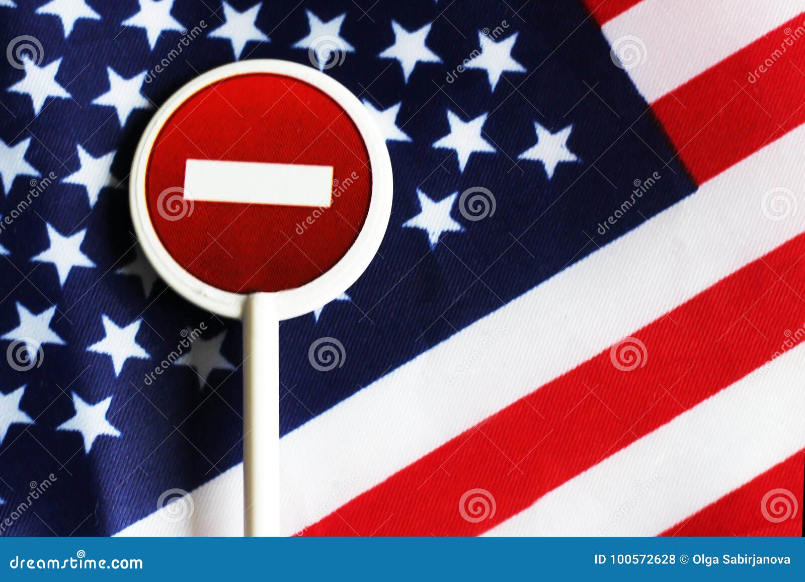 Road Stop Sign on a Background of America Flag Stock Photo - Image of ...