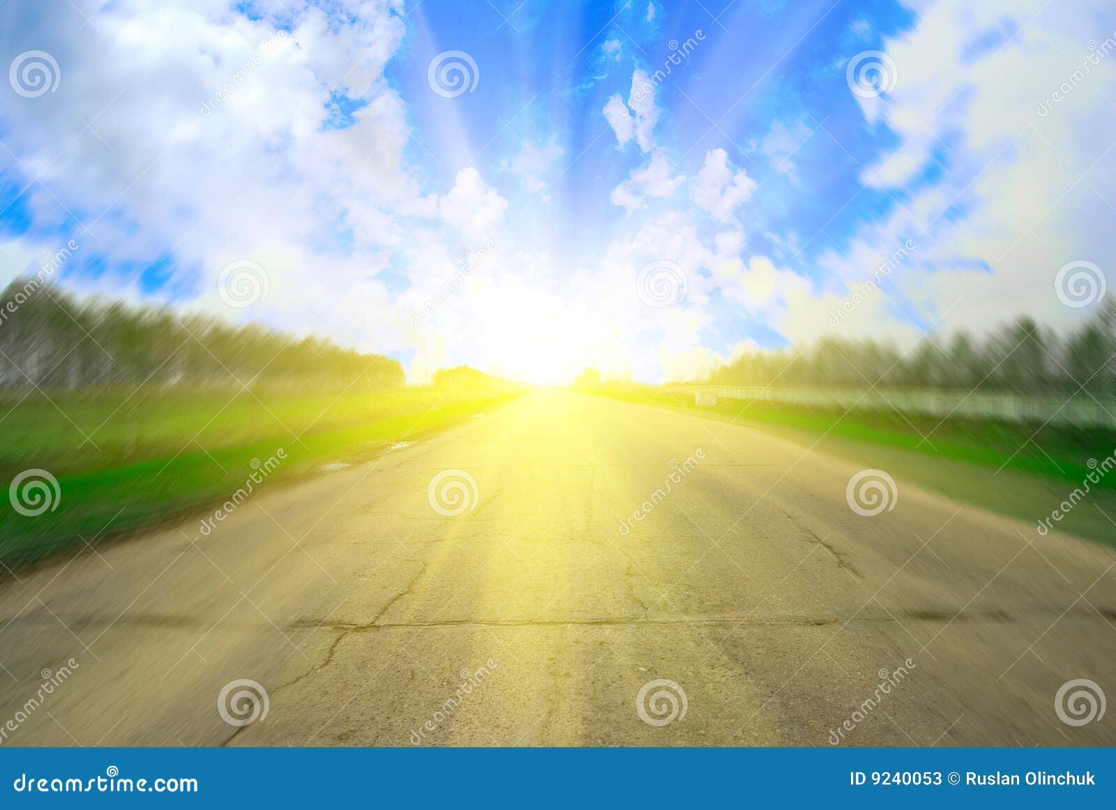 Road and sun stock image. Image of journey, motion, blue - 9240053
