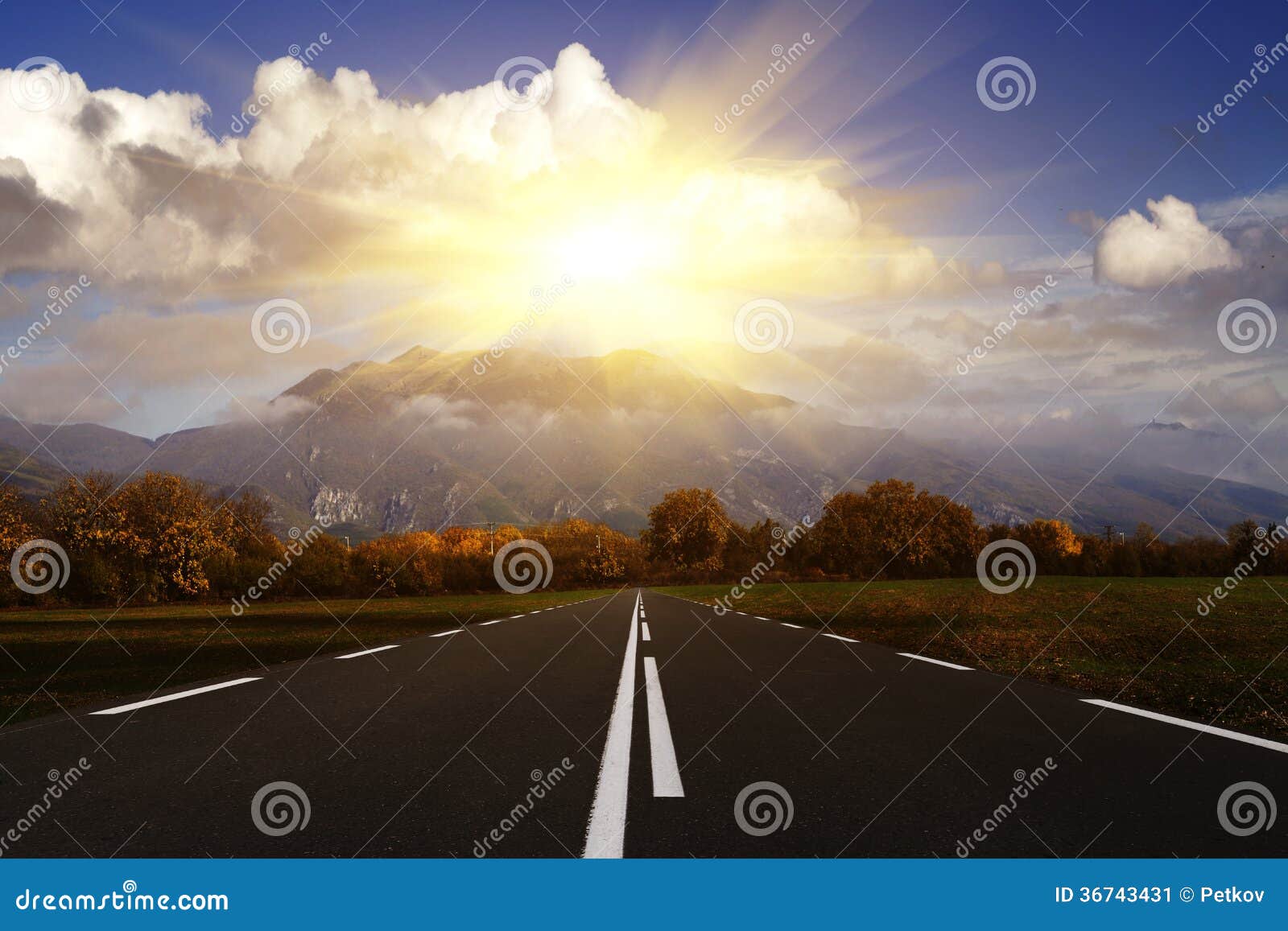 Road and sun stock image. Image of nature, traffic, asphalt - 36743431