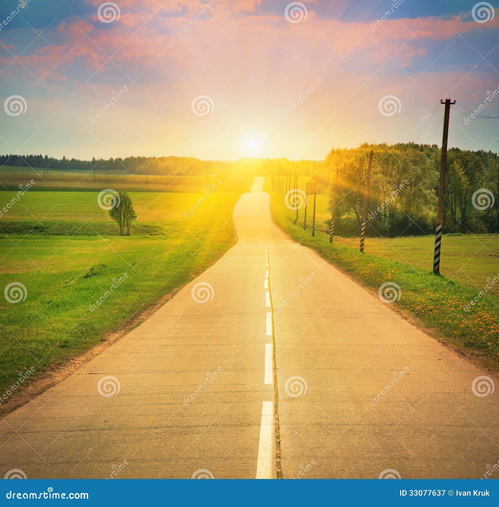 Road in sunlight stock image. Image of cars, sunrise - 33077637