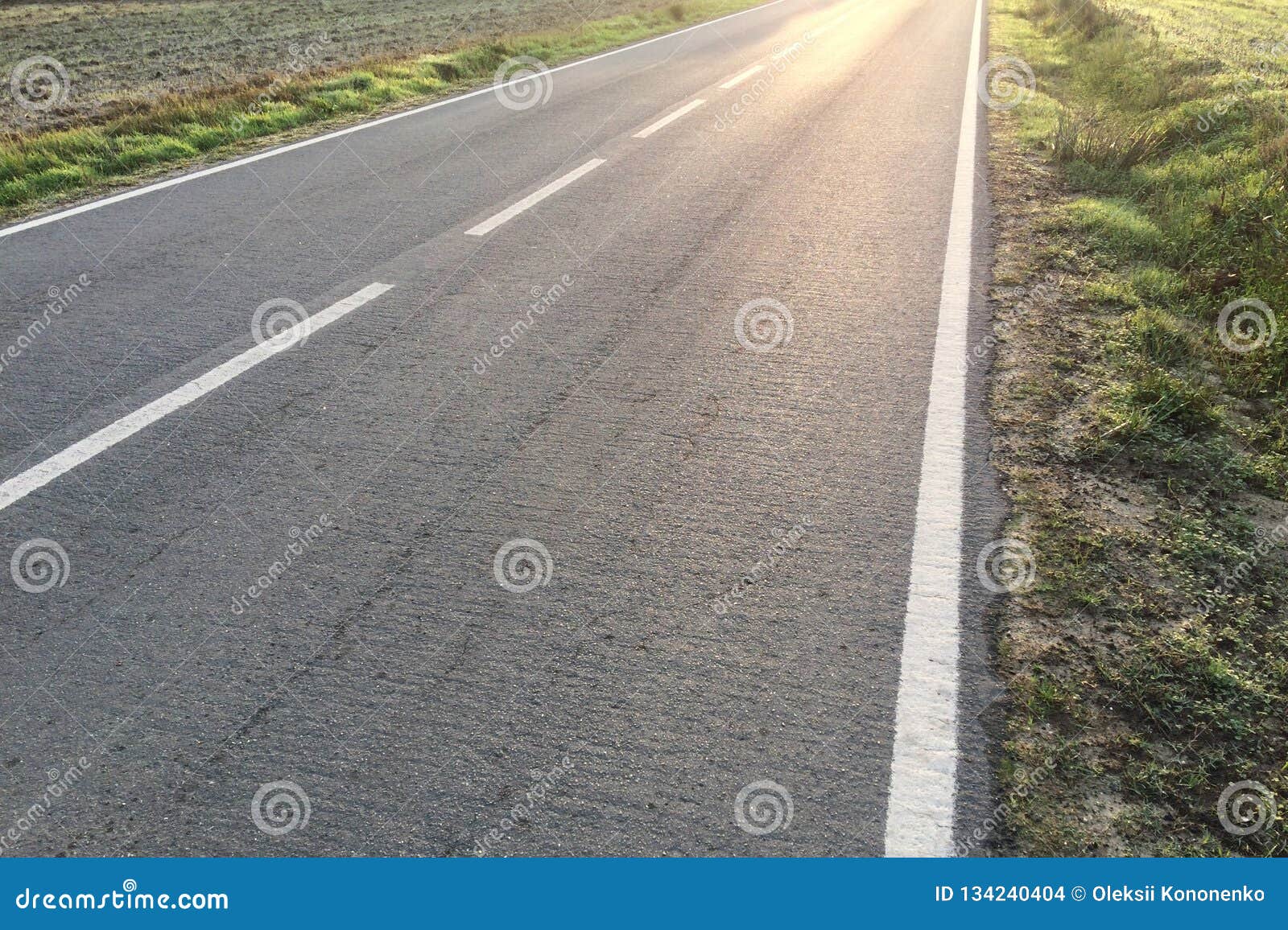 Road, Sunlight Reflected Off Asphalt Stock Photo - Image of marking ...