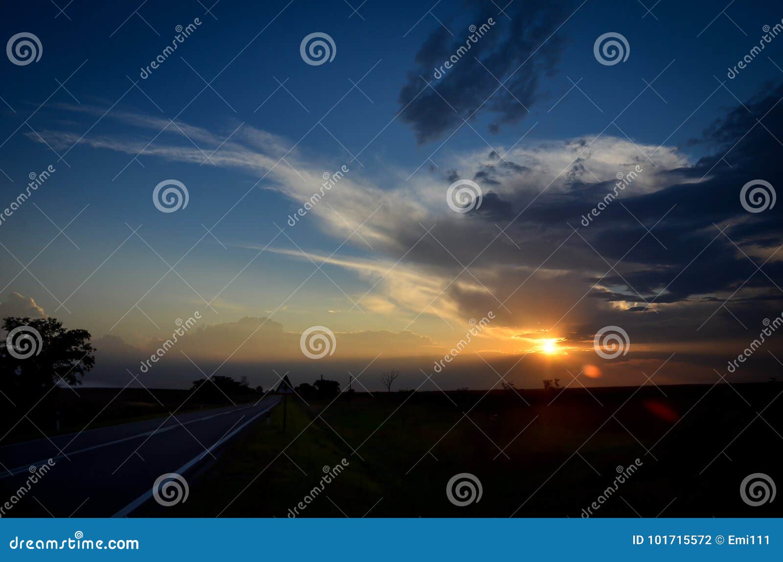 Road and sunset stock photo. Image of highway, dramatic - 101715572