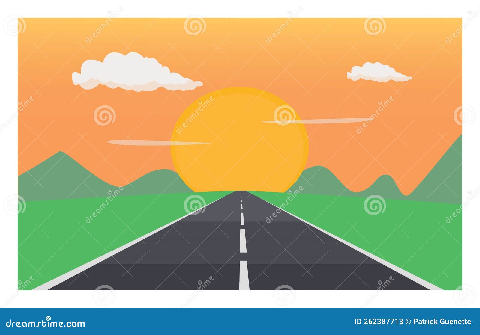 Road in sunset, icon stock vector. Illustration of speed - 262387713