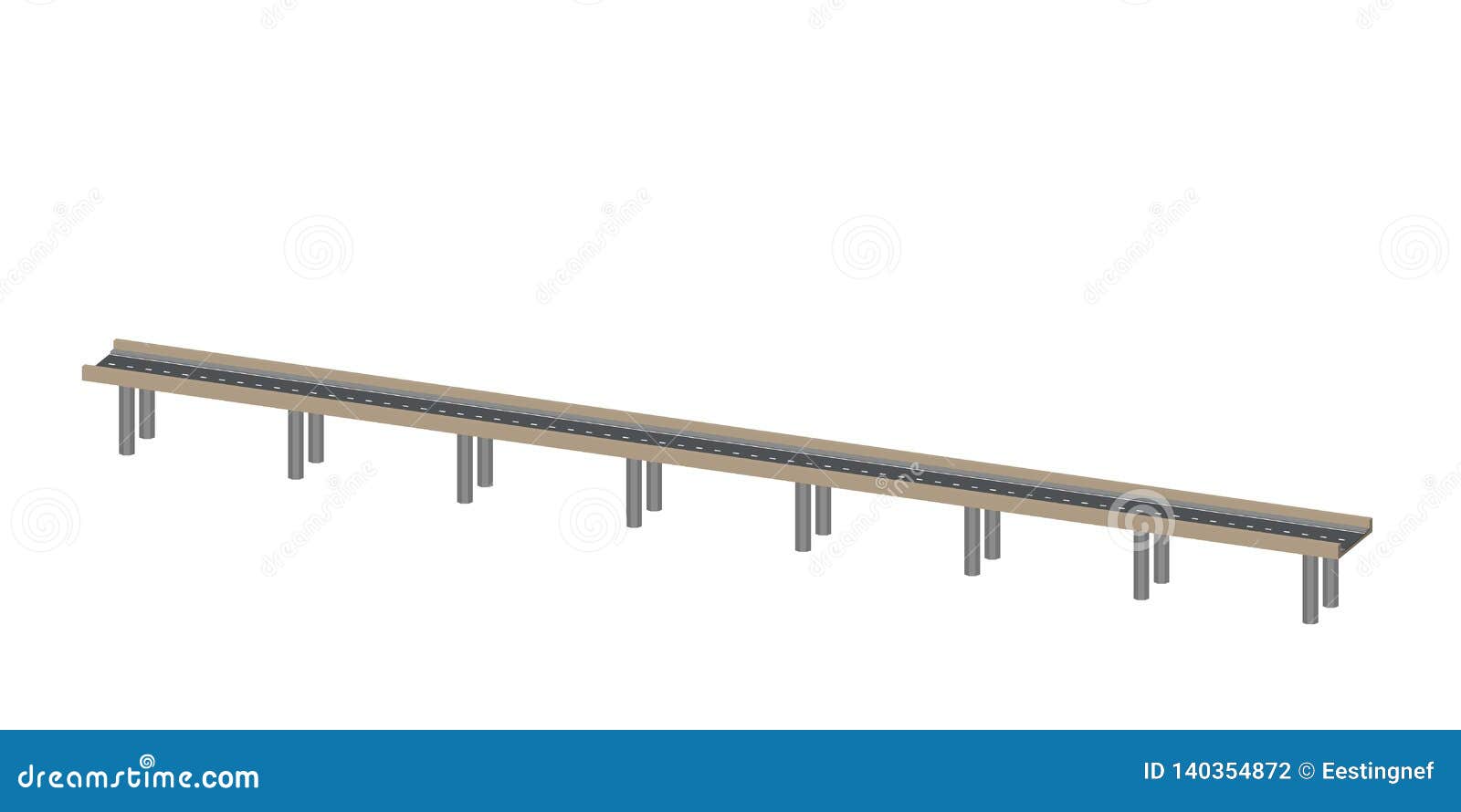 Road on Supports. Isolated on White Background Stock Vector ...