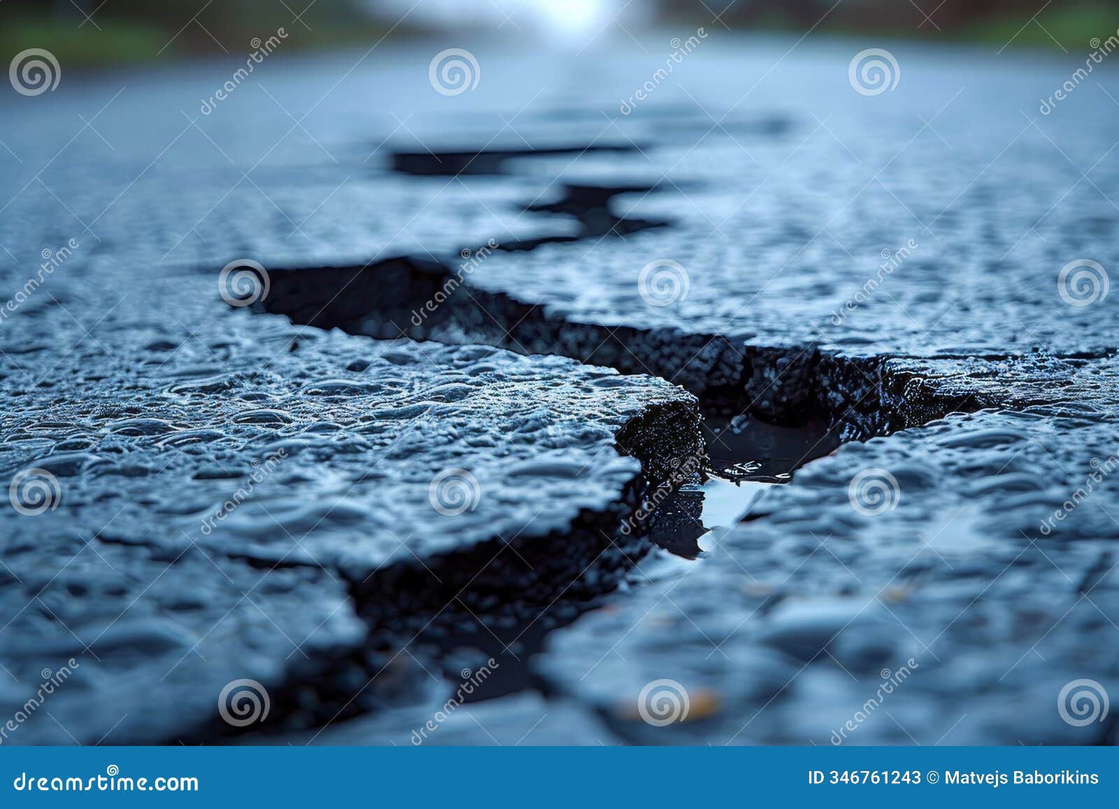 Road Surface Damage and Asphalt Cracks Caused by Earthquake Impact on ...