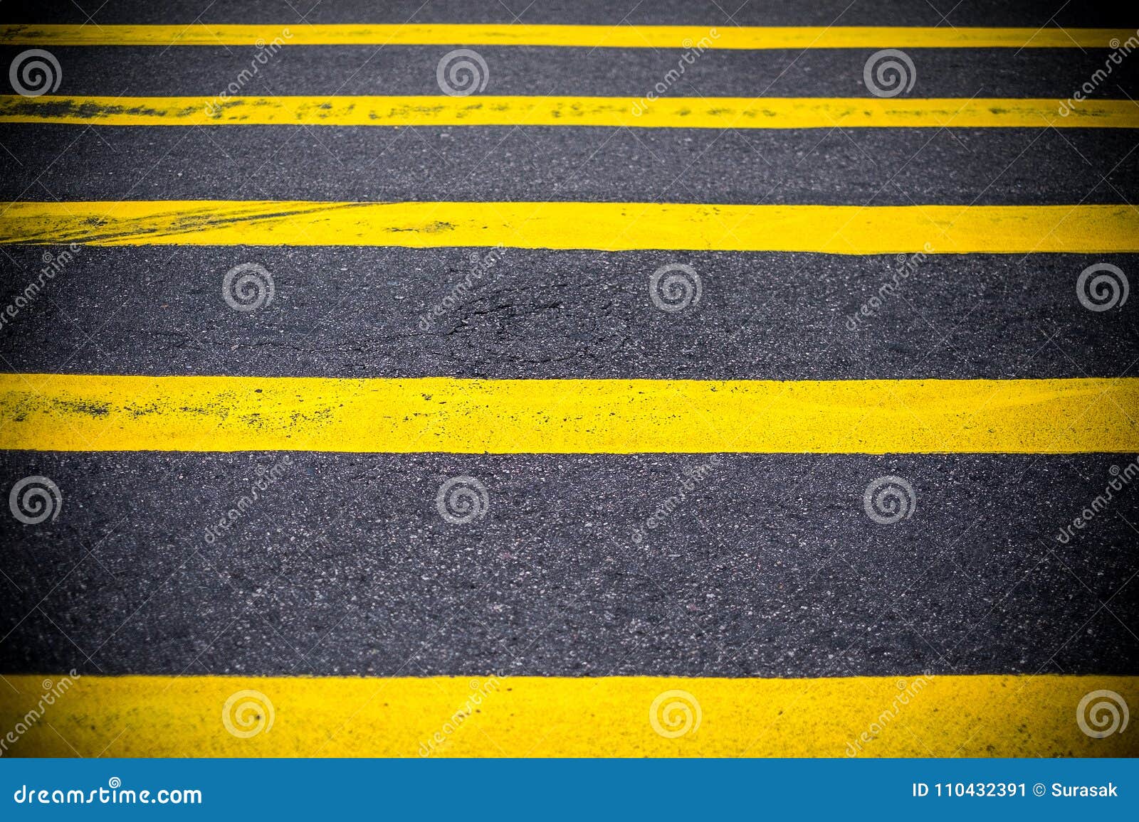 Road Surface Marking Yellow Lines Stock Image - Image of line ...