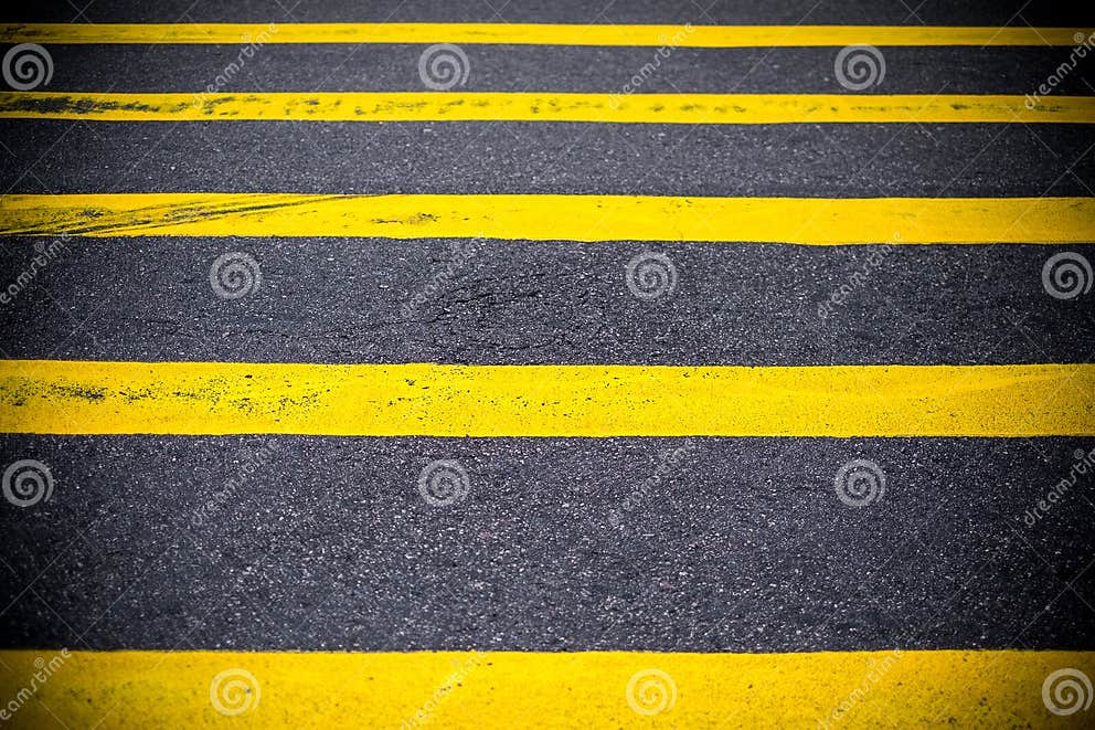 Road Surface Marking Yellow Lines Stock Image - Image of line ...