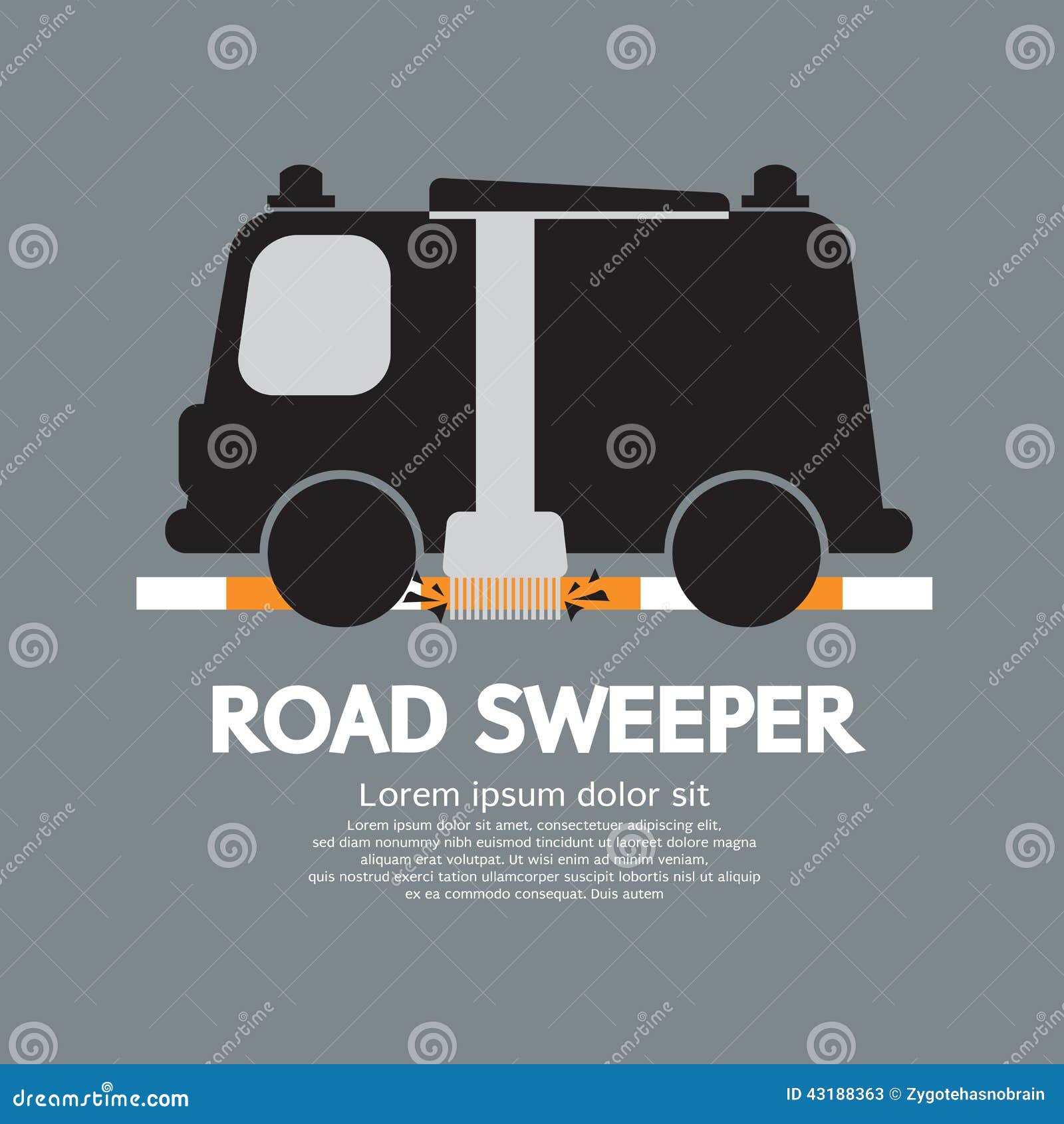 Road Sweeper Car stock vector. Illustration of garbage - 43188363