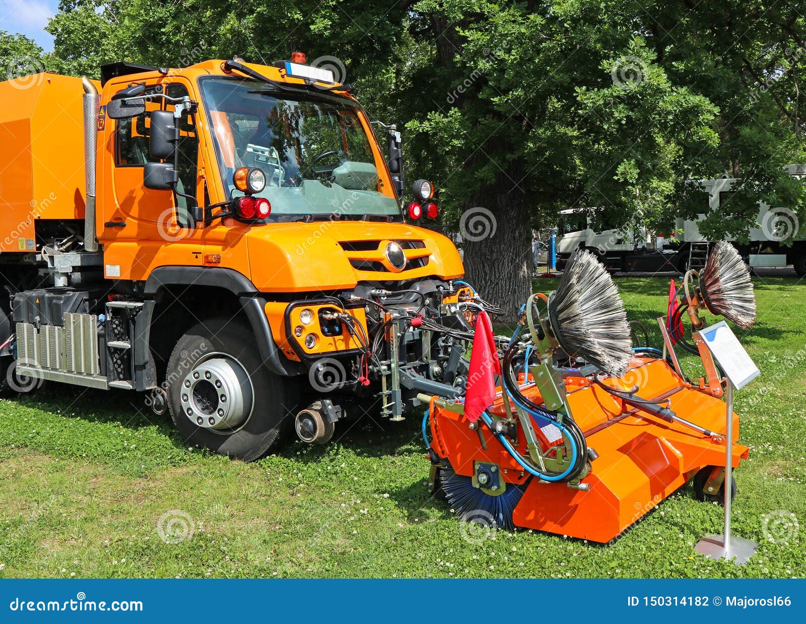 Road Sweeper Vehicle in the Park Stock Photo - Image of brand, street ...