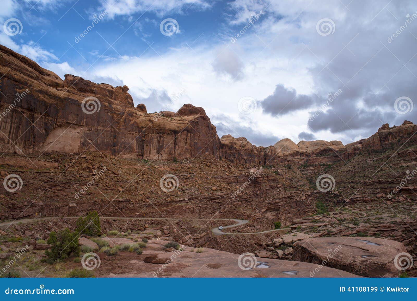 Road Switchbacks Near Hunter Canyon Stock Image - Image of steep ...