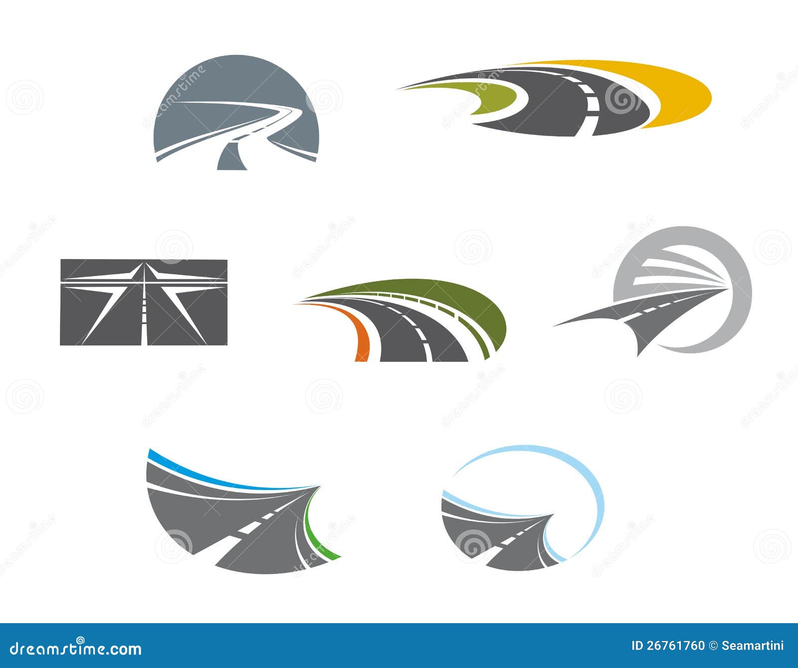 Road Symbols and Pictograms Stock Vector - Illustration of roadside ...