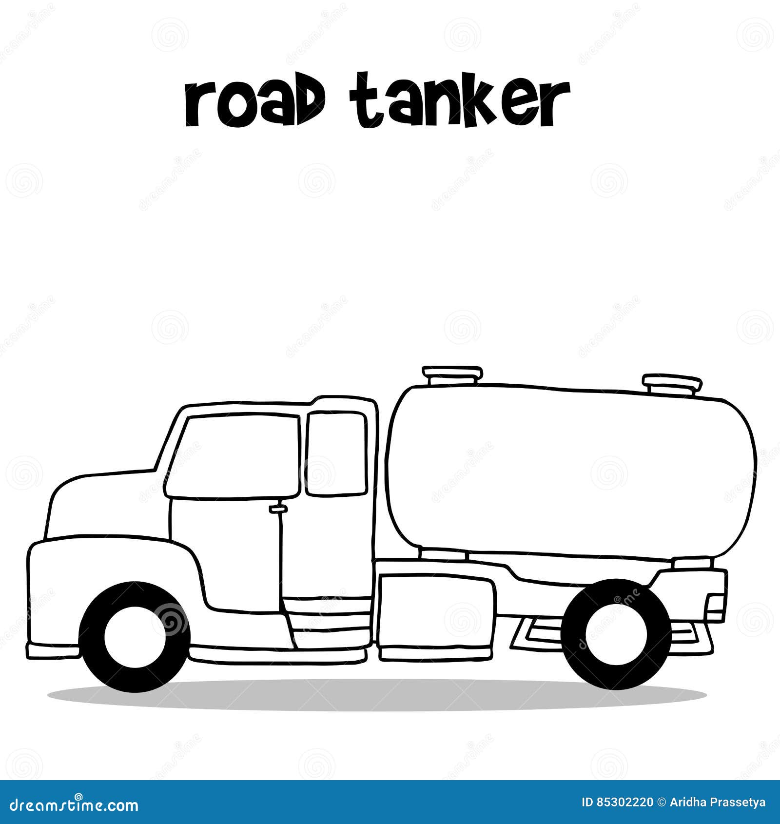 Road tanker with hand draw stock vector. Illustration of container ...