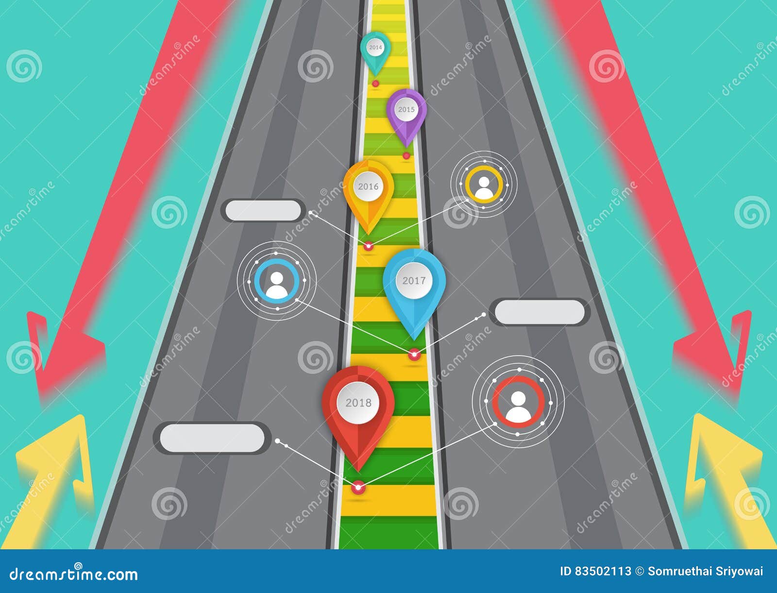 Road Targeted Business Success Concept Vector Illustration Stock Vector ...